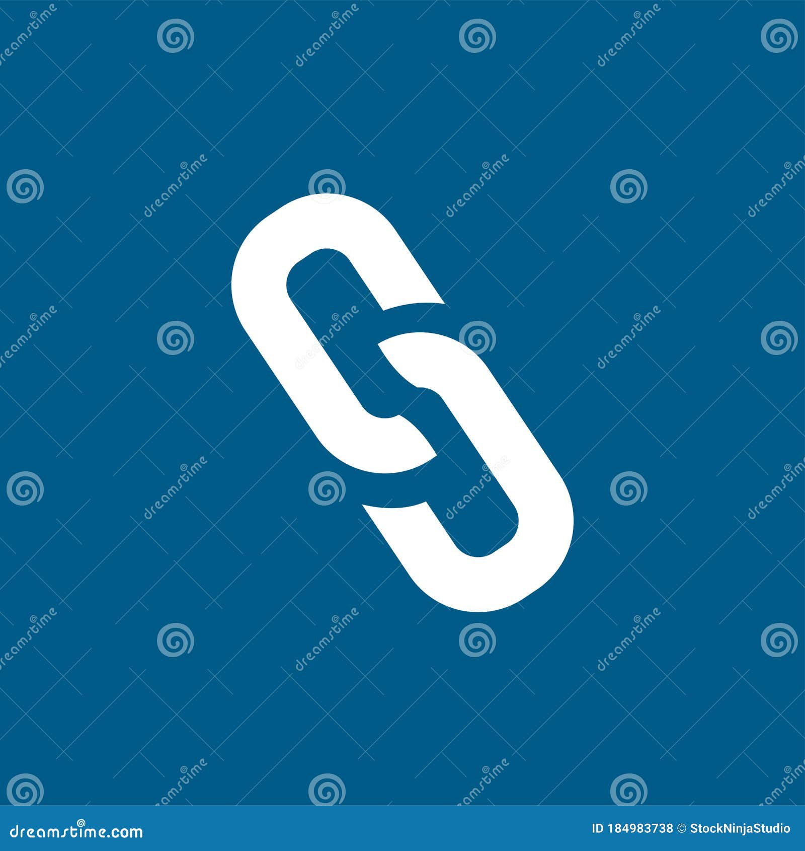 Link Icon on Blue Background. Blue Flat Style Vector Illustration Stock ...