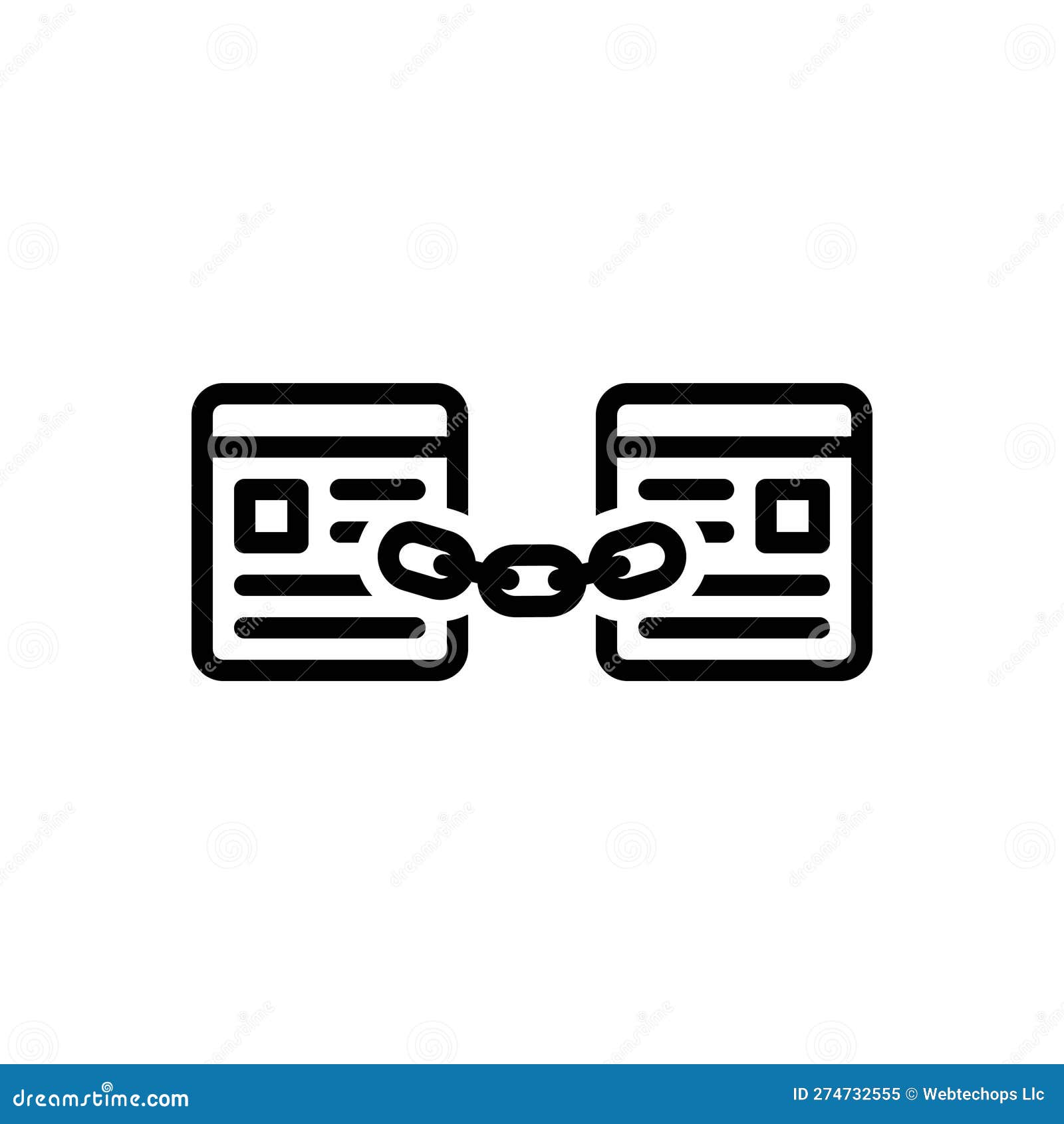 Black Line Icon for Link, Connection and Document Stock Vector ...