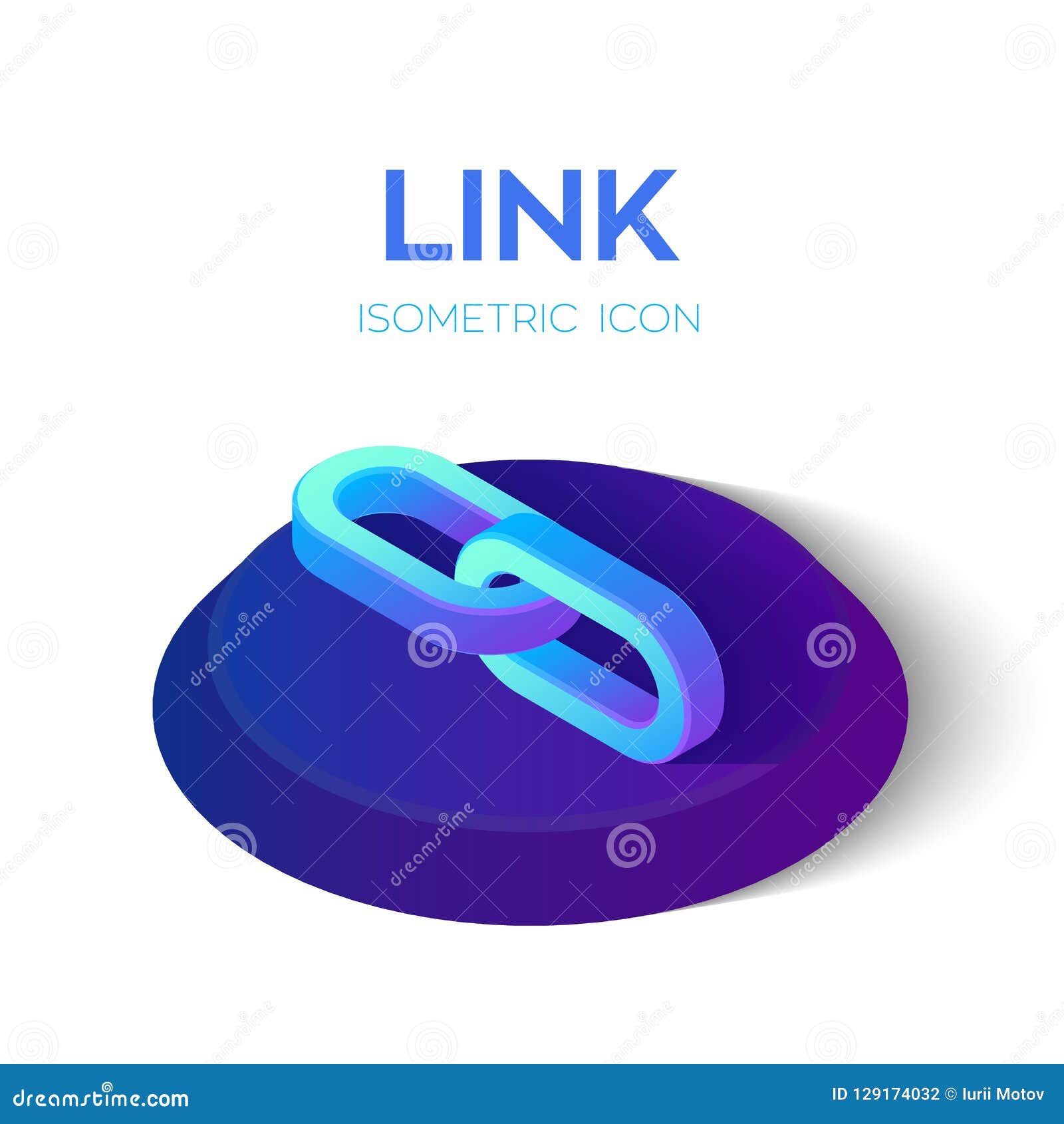 Link Icon. 3D Isometric Link Sign. Created for Mobile, Web, Decor ...