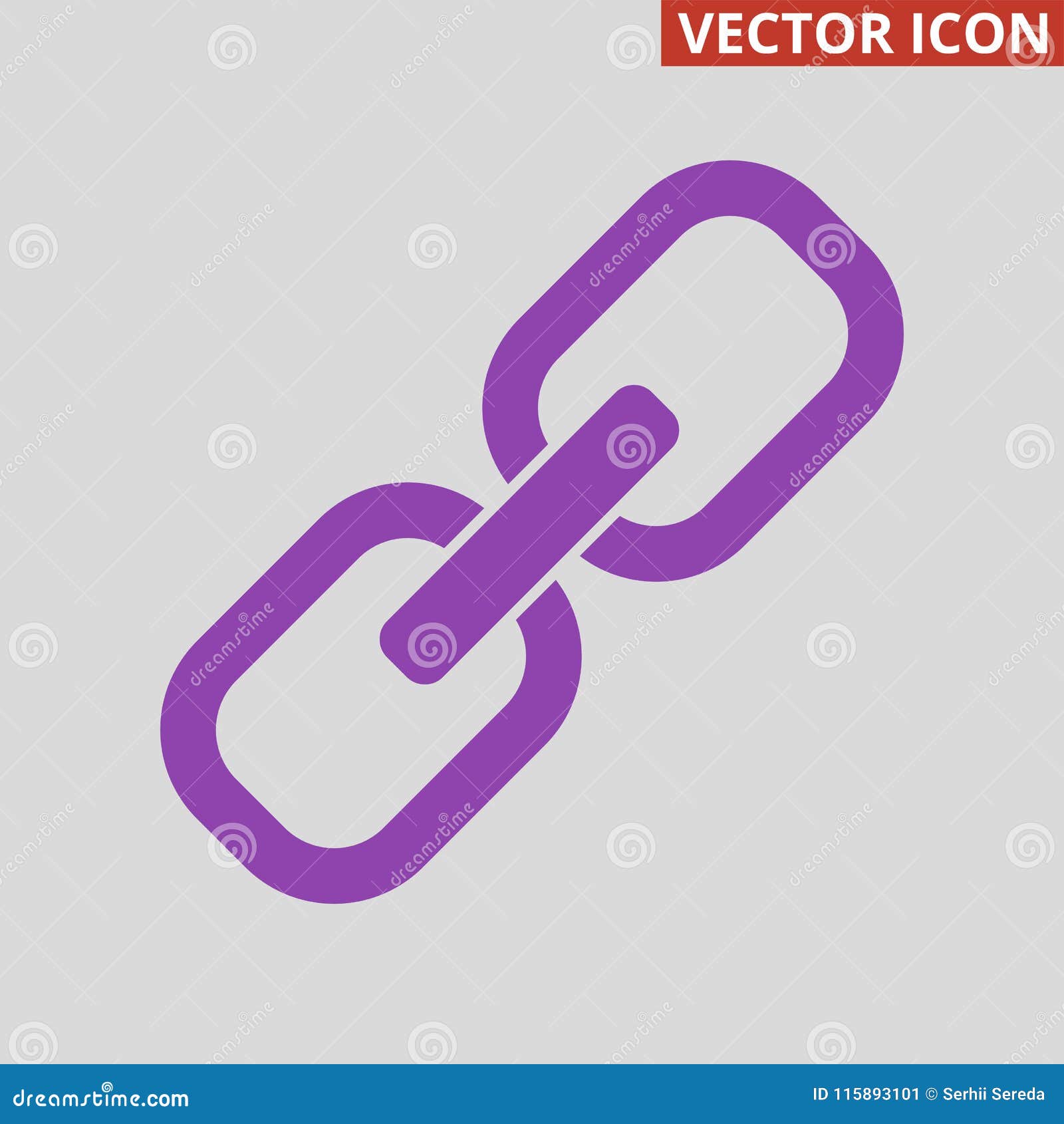 Link Icon on Grey Background. Stock Illustration - Illustration of ...