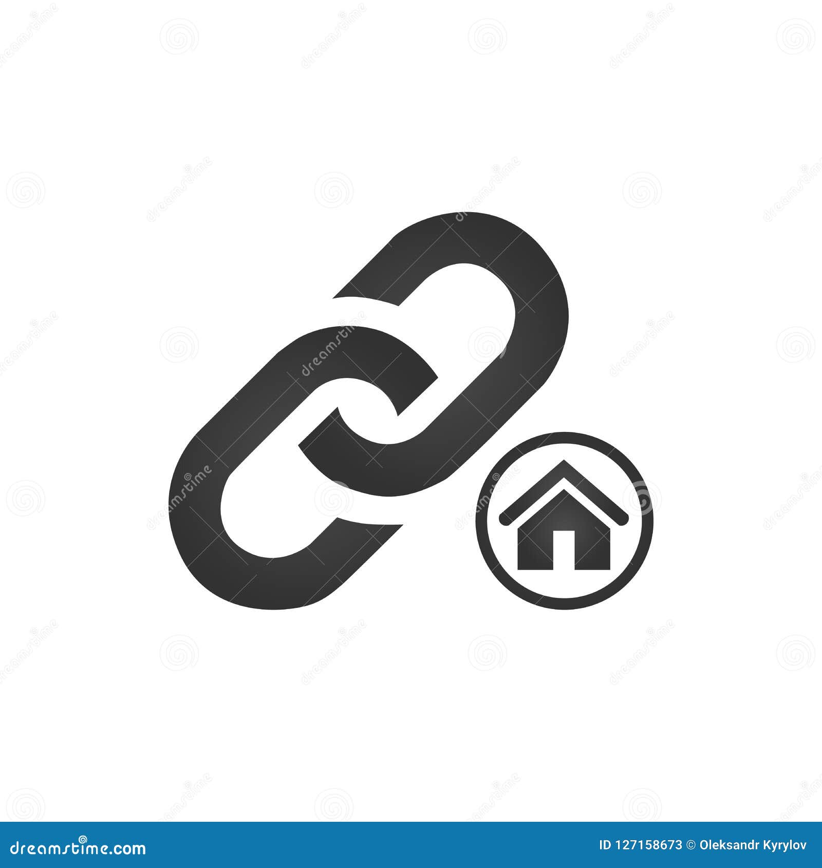 Link Icon with Home. Go Home Link Concept. Vector Illustration Isolated ...