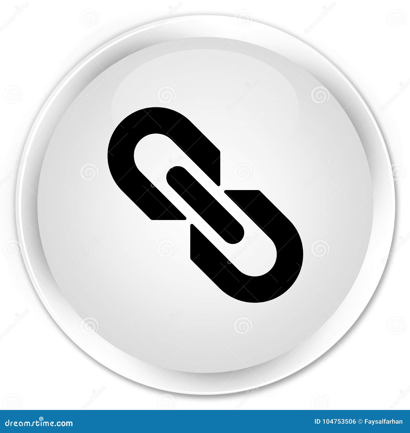Link Icon Premium White Round Button Stock Illustration - Illustration ...