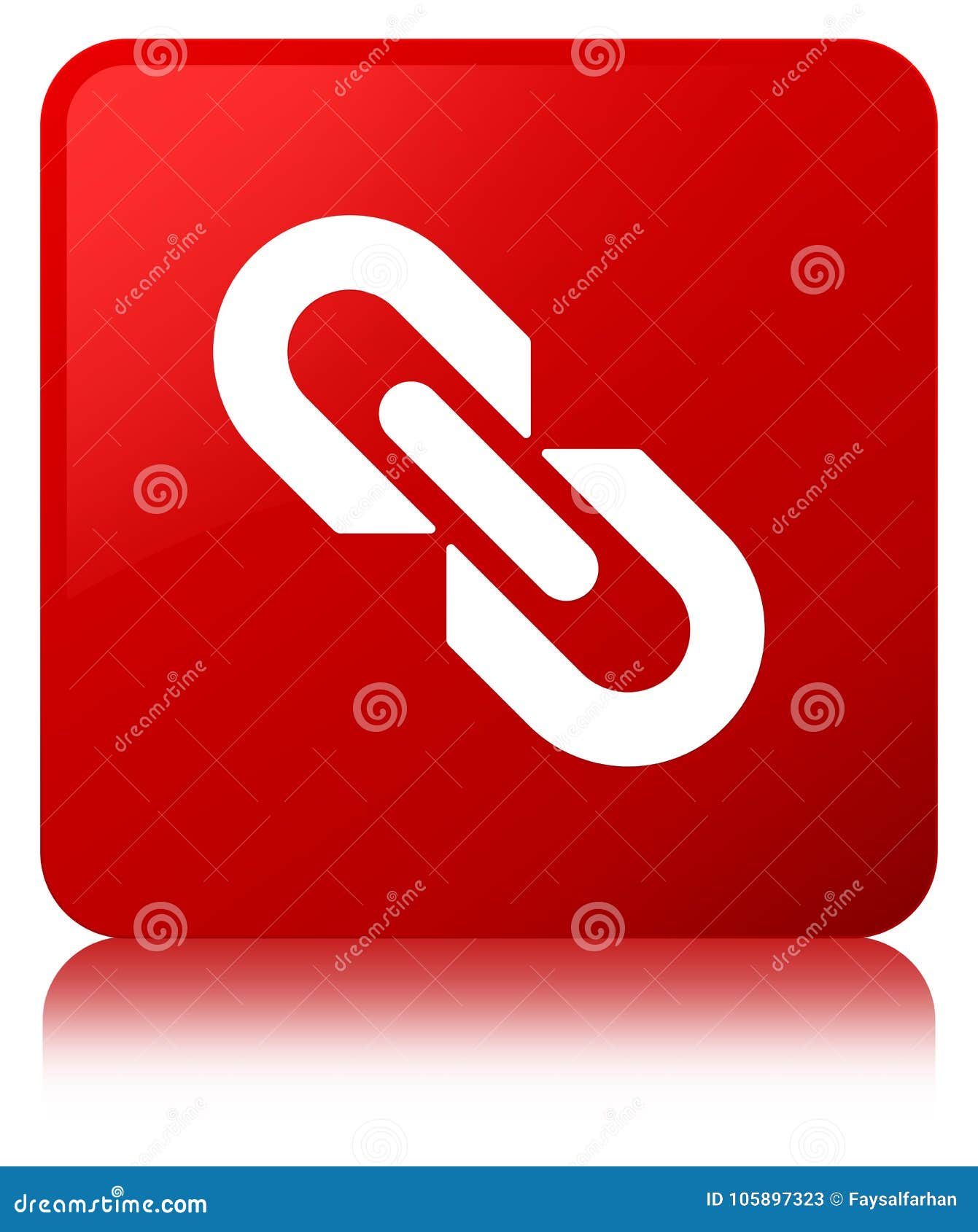 Link Icon Red Square Button Stock Illustration - Illustration of square ...