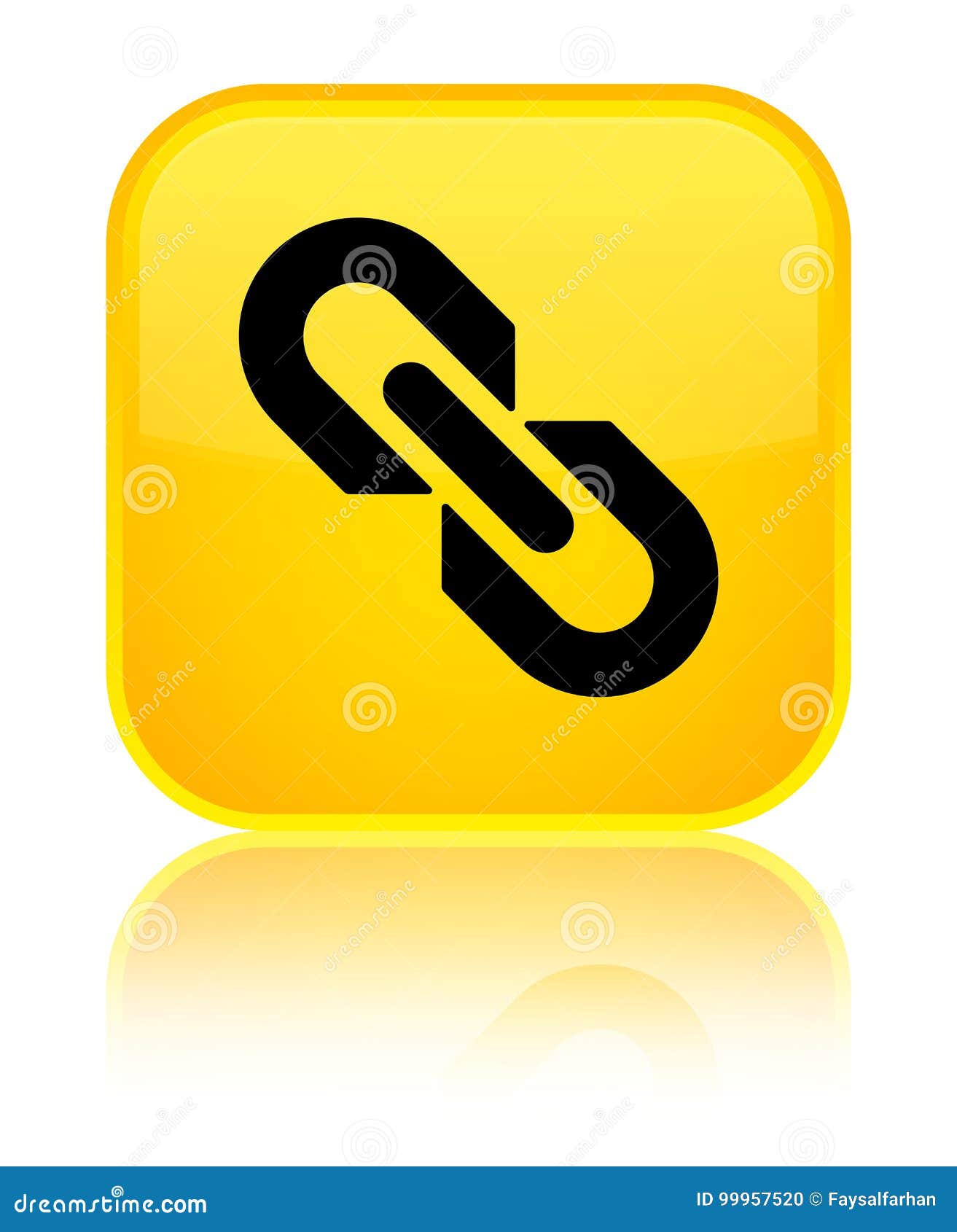 Link Icon Special Yellow Square Button Stock Illustration ...