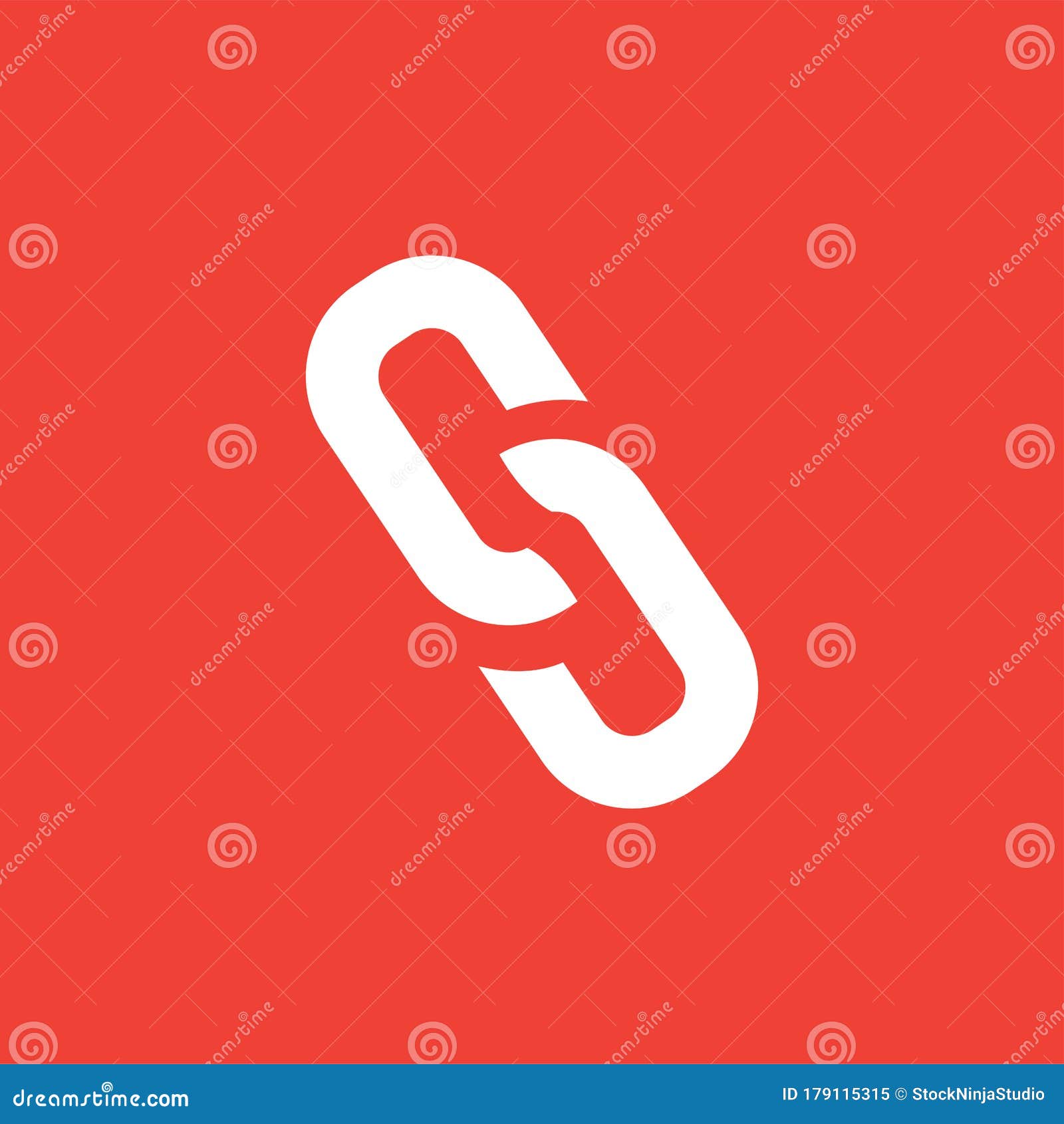 Link Icon on Red Background. Red Flat Style Vector Illustration Stock ...