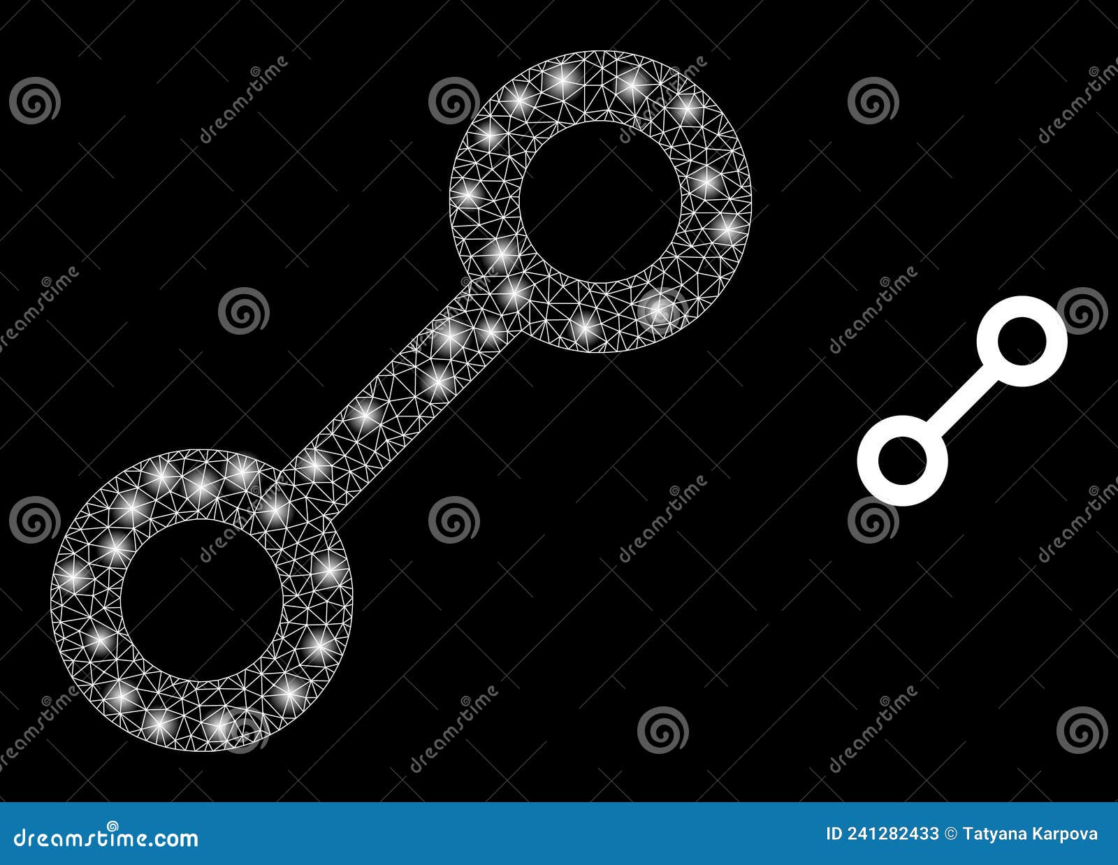 Link Icon - Wireframe Mesh with Light Spots Stock Vector - Illustration ...