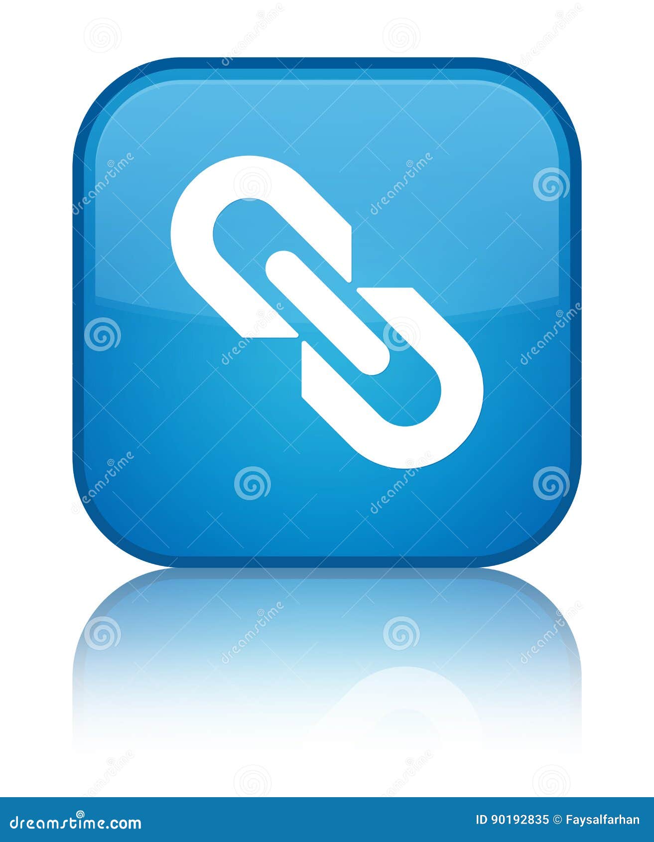 Link Icon Special Cyan Blue Square Button Stock Illustration ...
