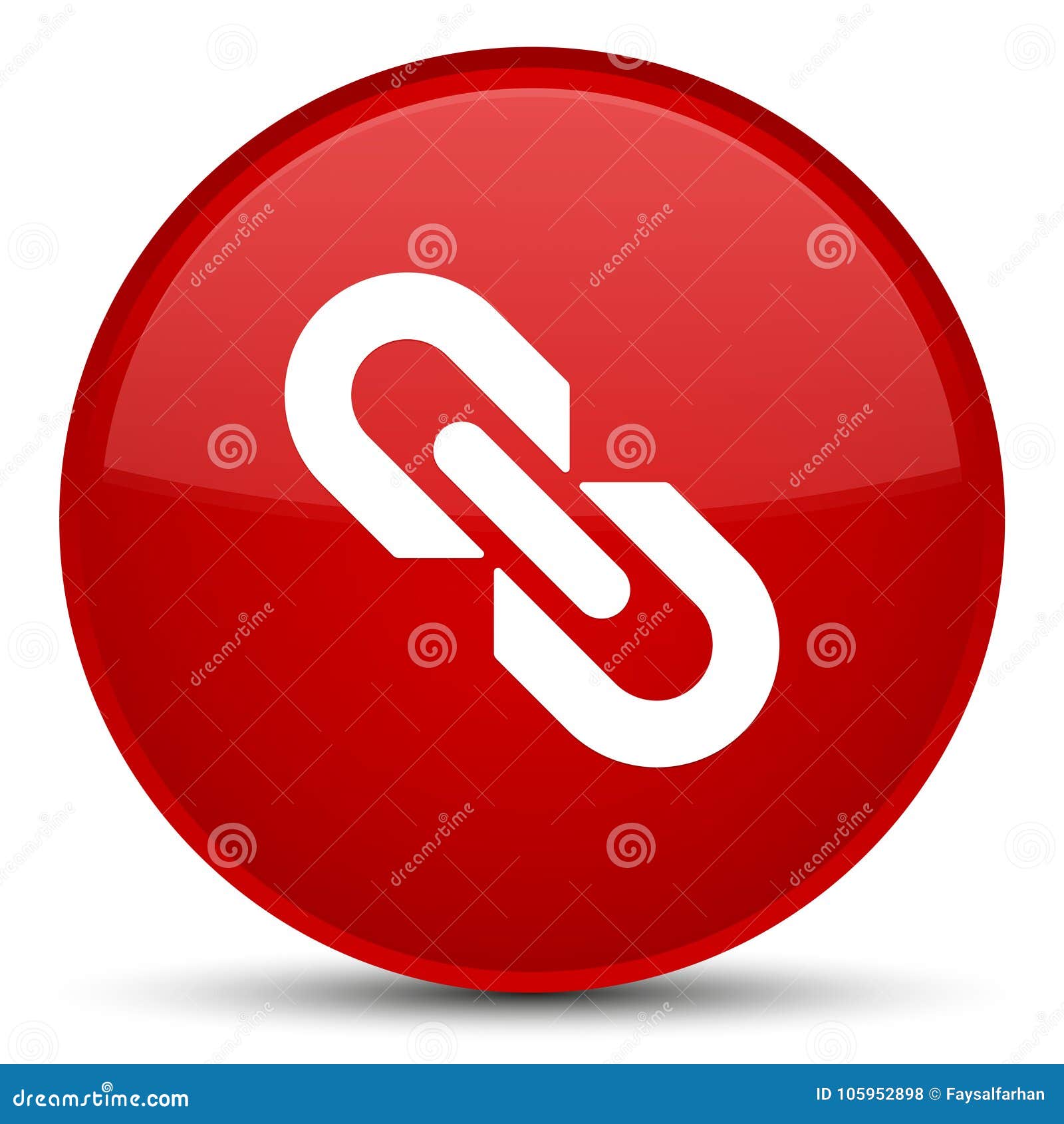 Link Icon Special Red Round Button Stock Illustration - Illustration of ...