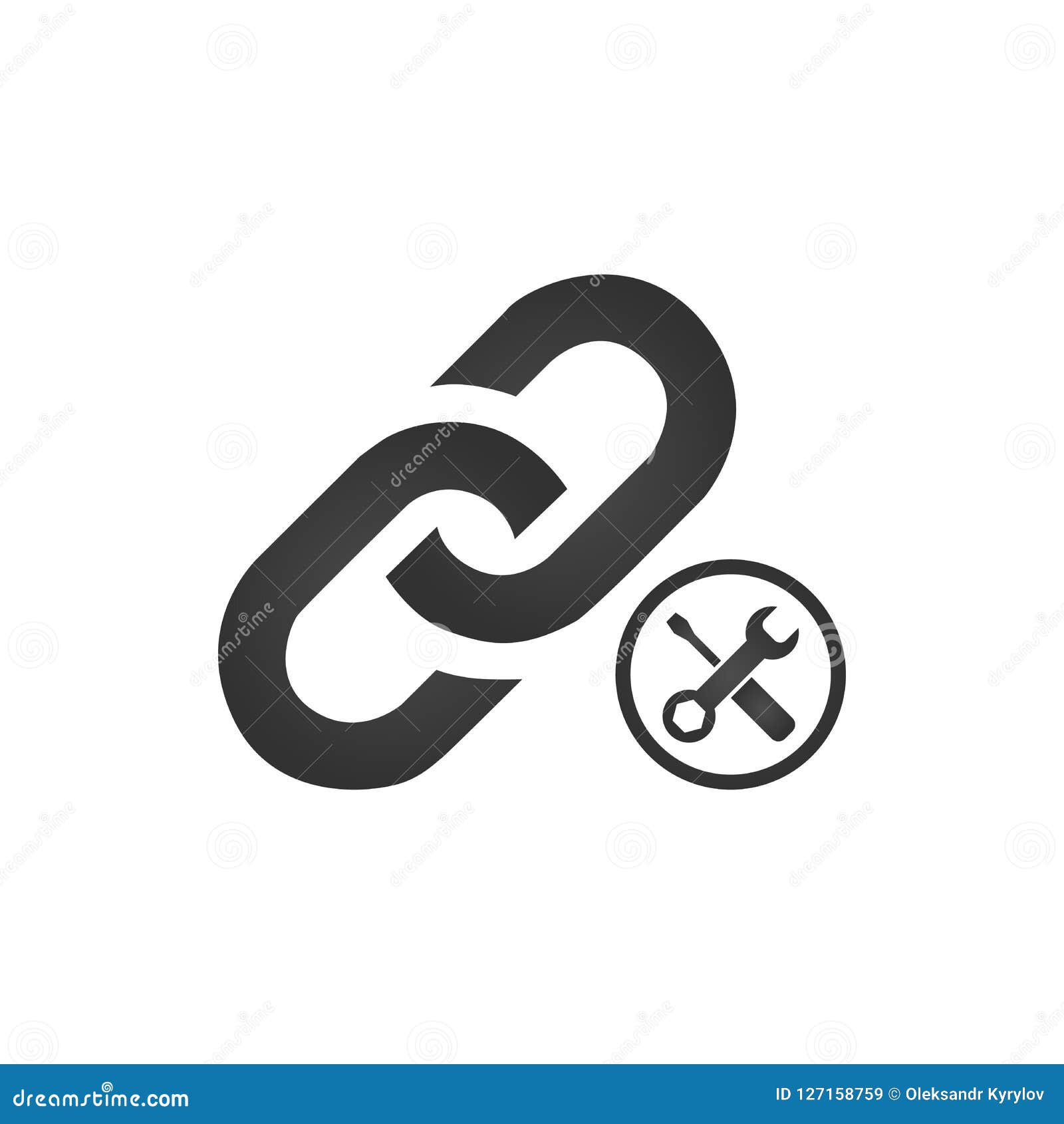 Link Icon with Tools. Settings Link Concept. Vector Illustration ...