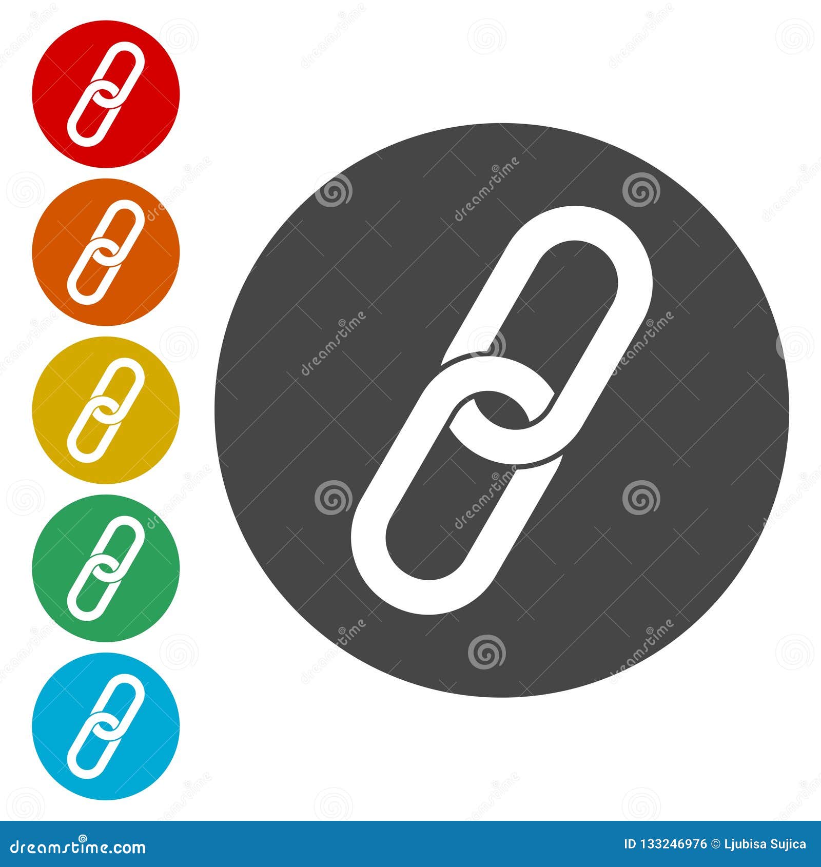 Link icons set stock vector. Illustration of long, background - 133246976