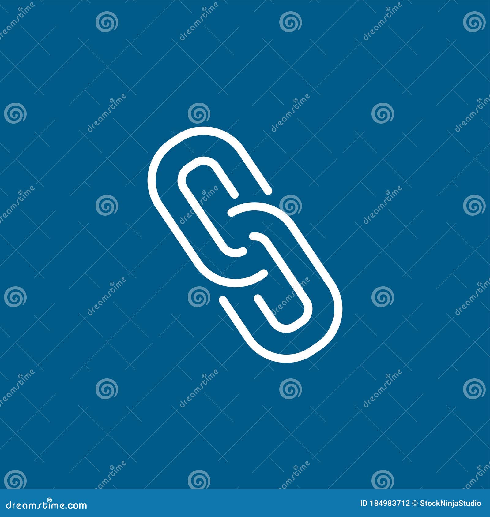 Link Line Icon on Blue Background. Blue Flat Style Vector Illustration ...
