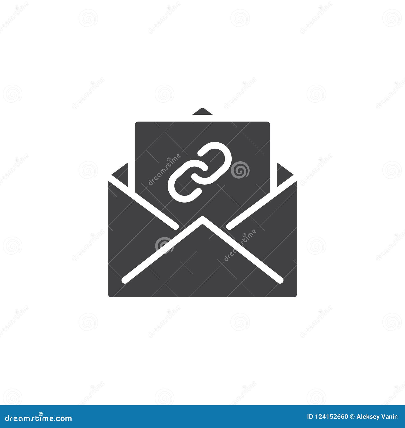 Link mail vector icon stock vector. Illustration of connect - 124152660