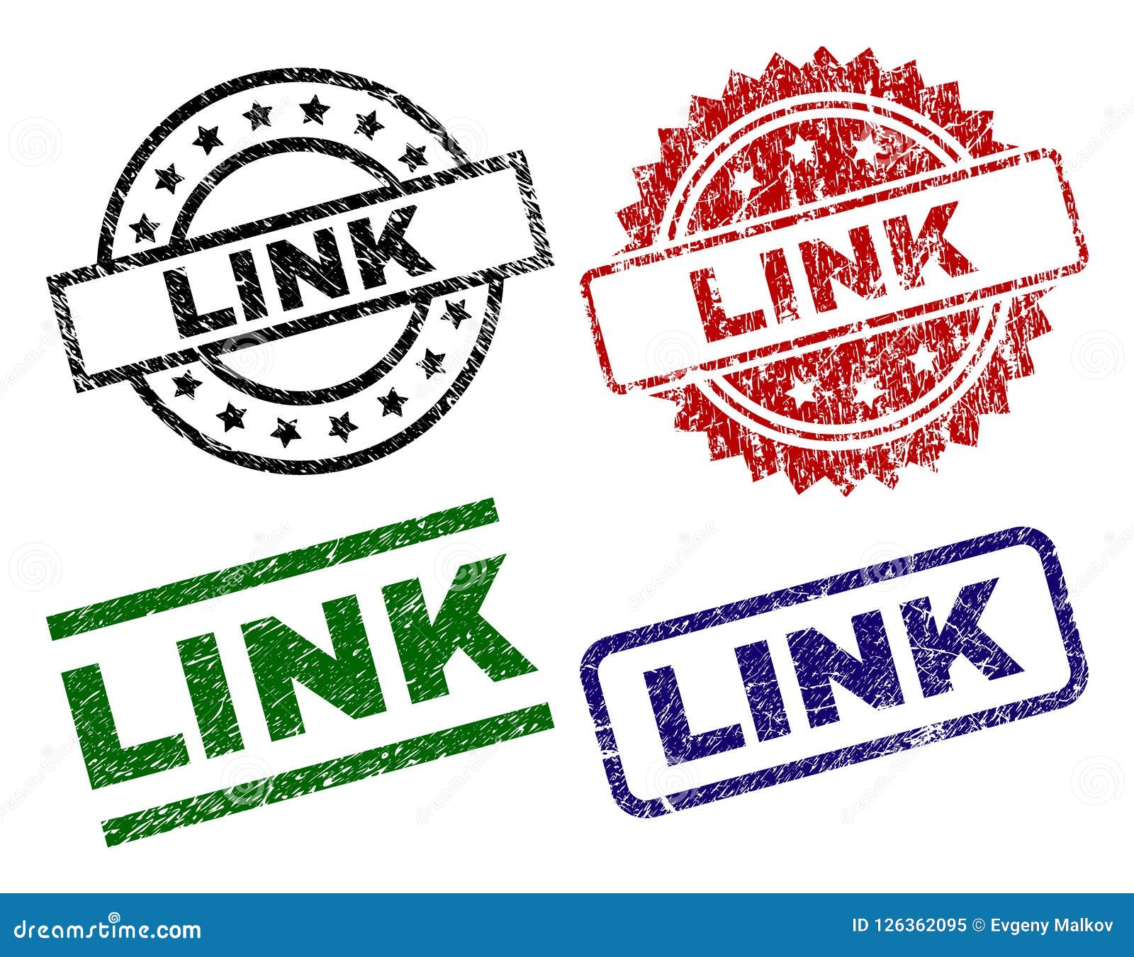 Damaged Textured LINK Seal Stamps Stock Vector - Illustration of ...