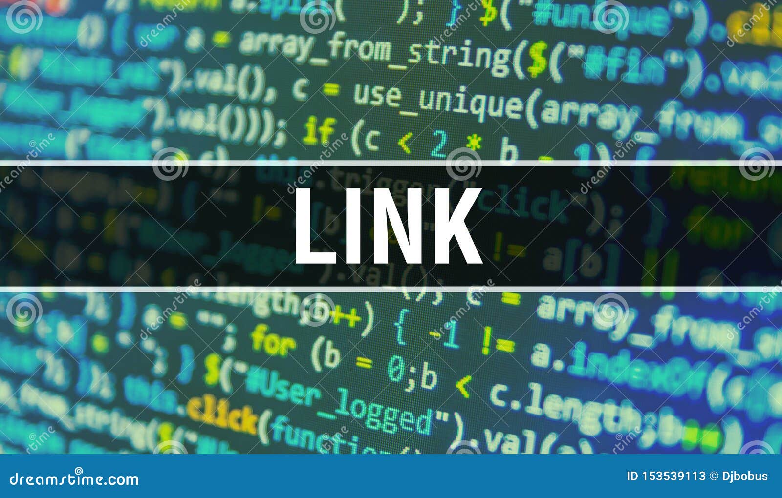 Link Text Written on Programming Code Abstract Technology Background of Software Developer and ...