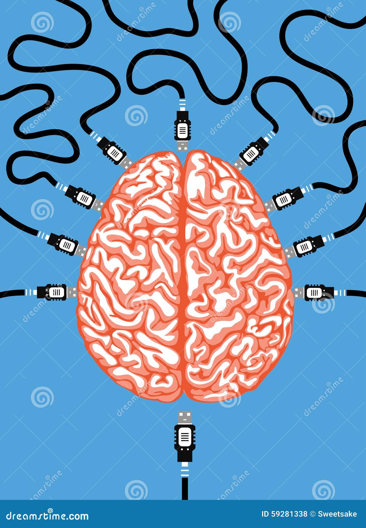 Link To Brain Vector Illustration Stock Vector - Illustration of ...