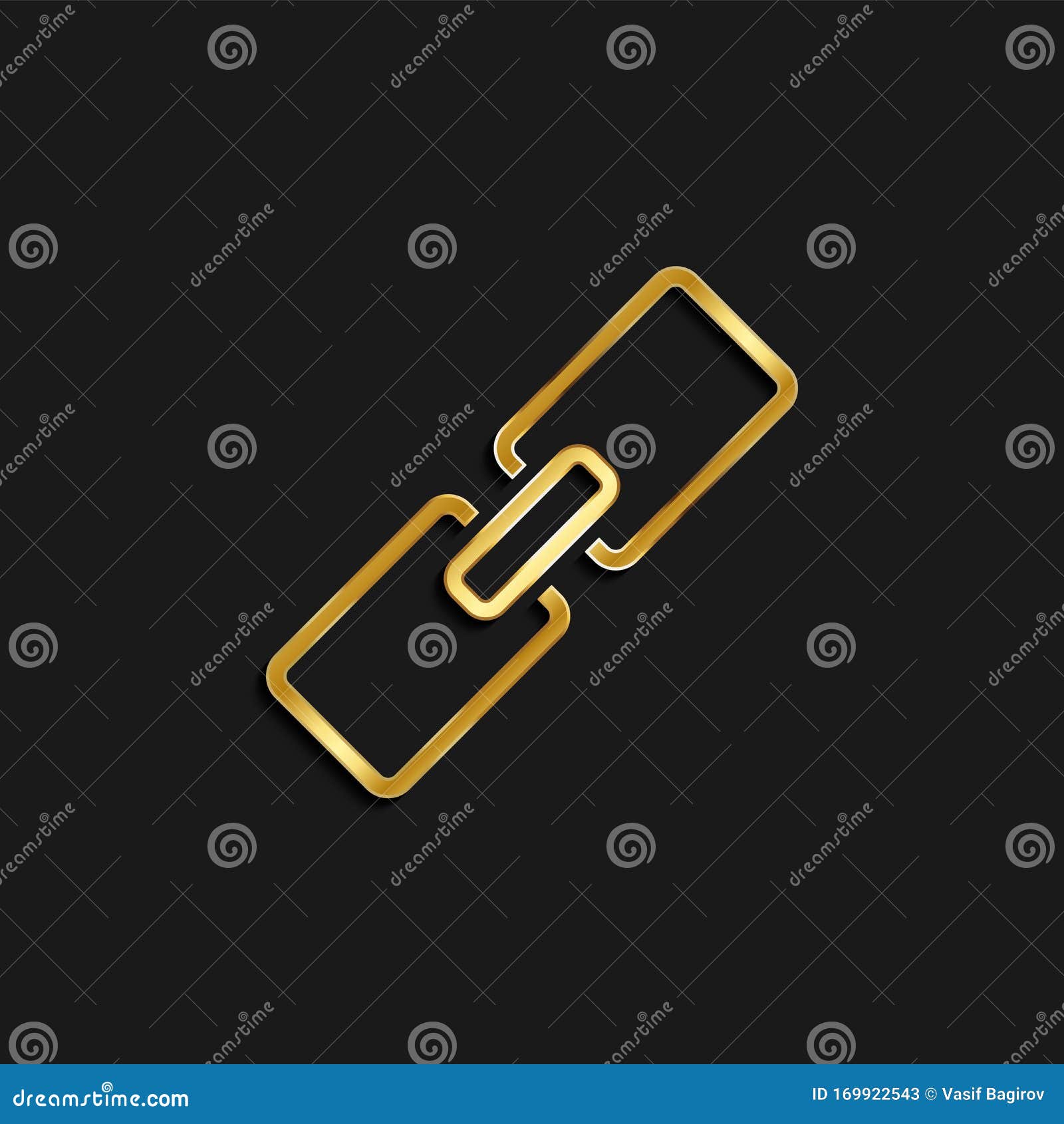 Link, Url Gold Icon. Vector Illustration of Golden Particle Background ...