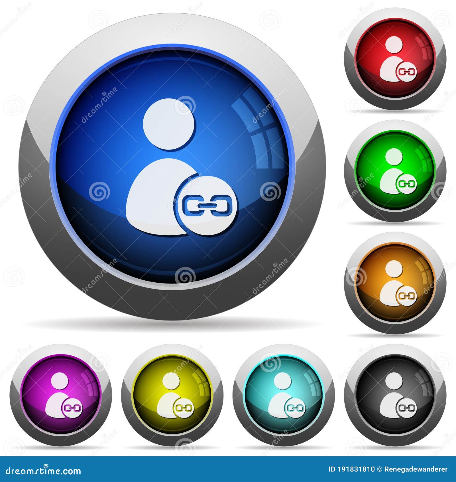 Link User Account Round Glossy Buttons Stock Vector - Illustration of ...