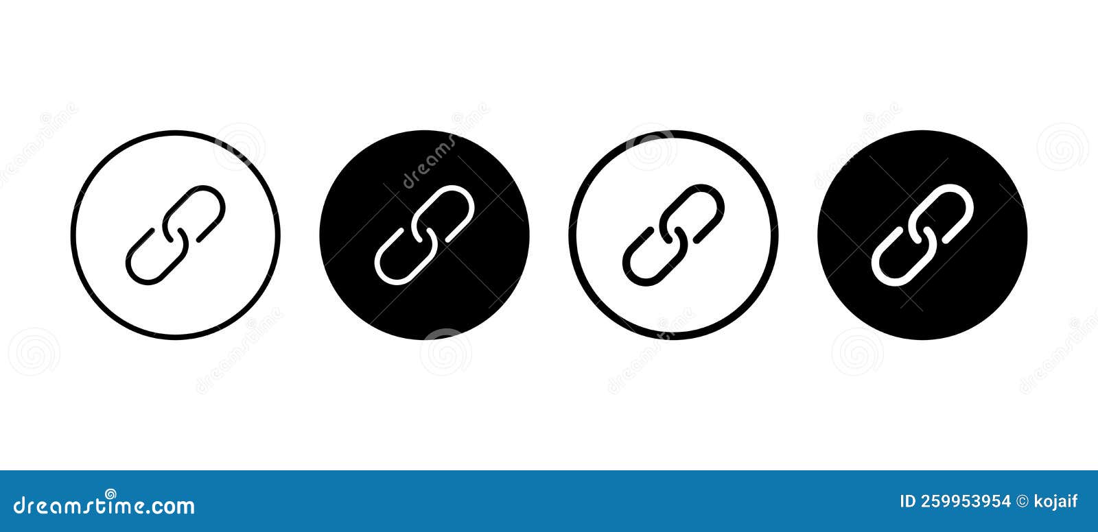 Link Vector Icons Set Internet Url Web Page Hyperlink Chain Symbol In