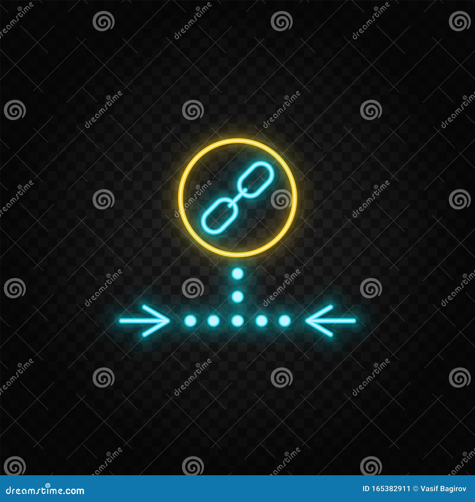 Link, Web, Icon Neon Vector Icon. Blue and Yellow Neon Vector Icon ...