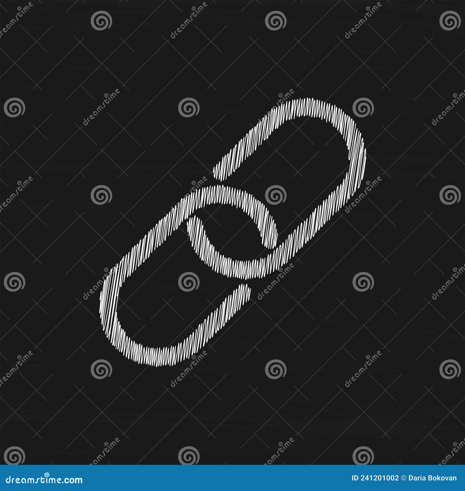 Link White Sketch Vector Icon. Link Icon Vector for Web, Computer and ...