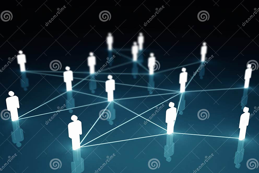 Linked 3d people stock illustration. Illustration of plan - 7507273