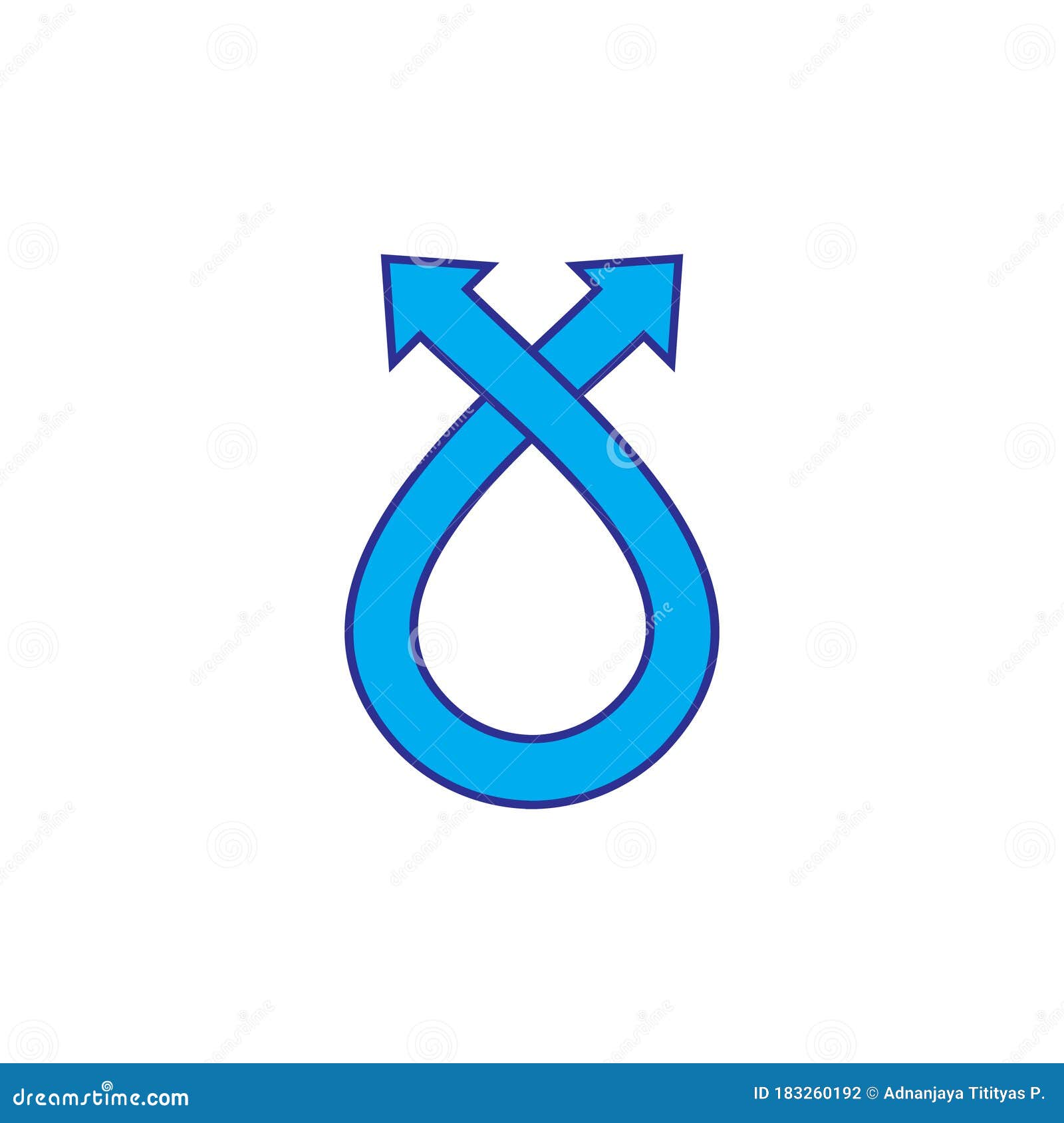 Linked Arrow Overlapping Design Symbol Vector Stock Vector ...