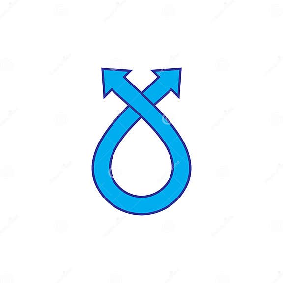 Linked Arrow Overlapping Design Symbol Vector Stock Vector ...