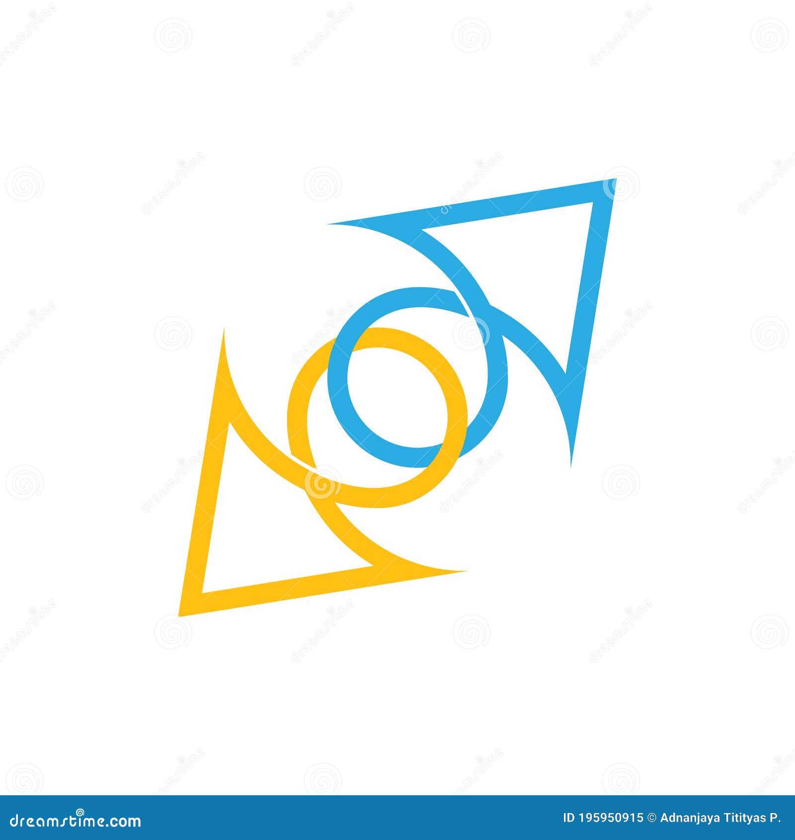 Linked Arrow Overlapping Logo Vector Stock Vector - Illustration of ...