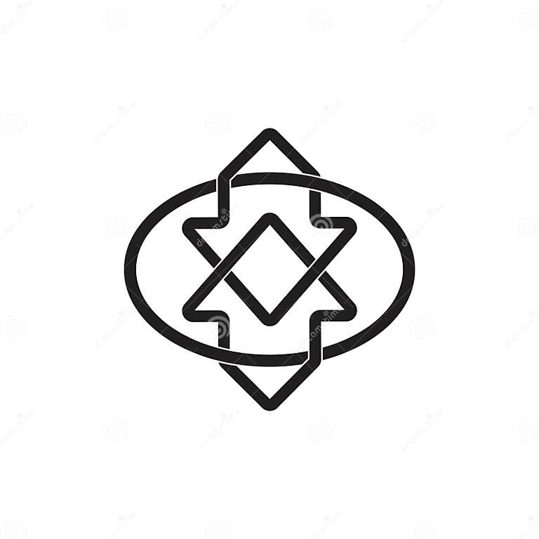 Linked Chain Arrows Linear Logo Stock Vector - Illustration of black ...