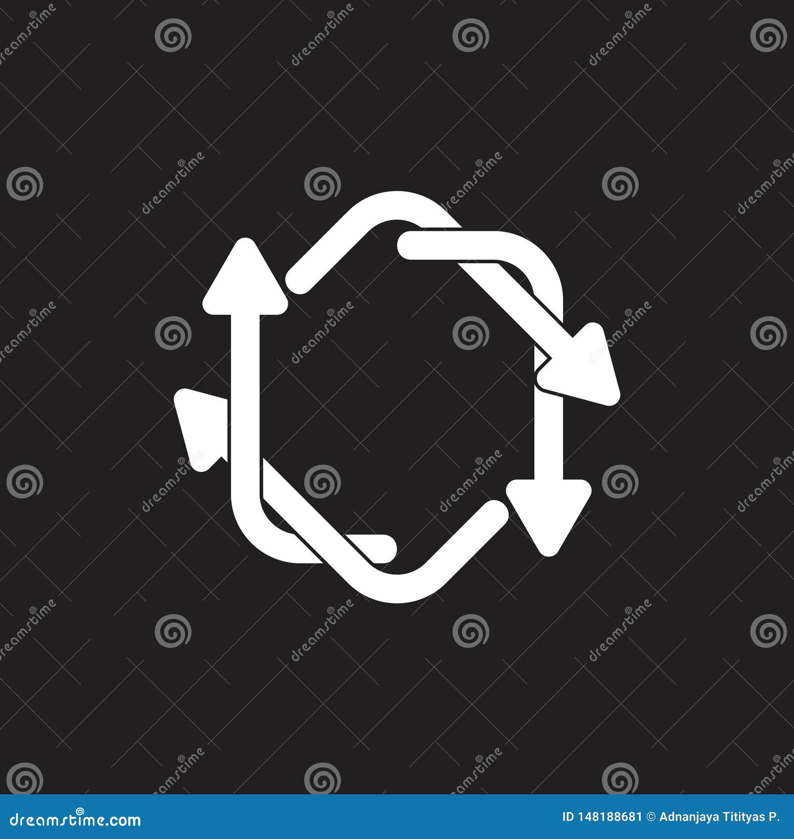 Linked Circle Arrow Overlapping Vector Stock Vector - Illustration of ...