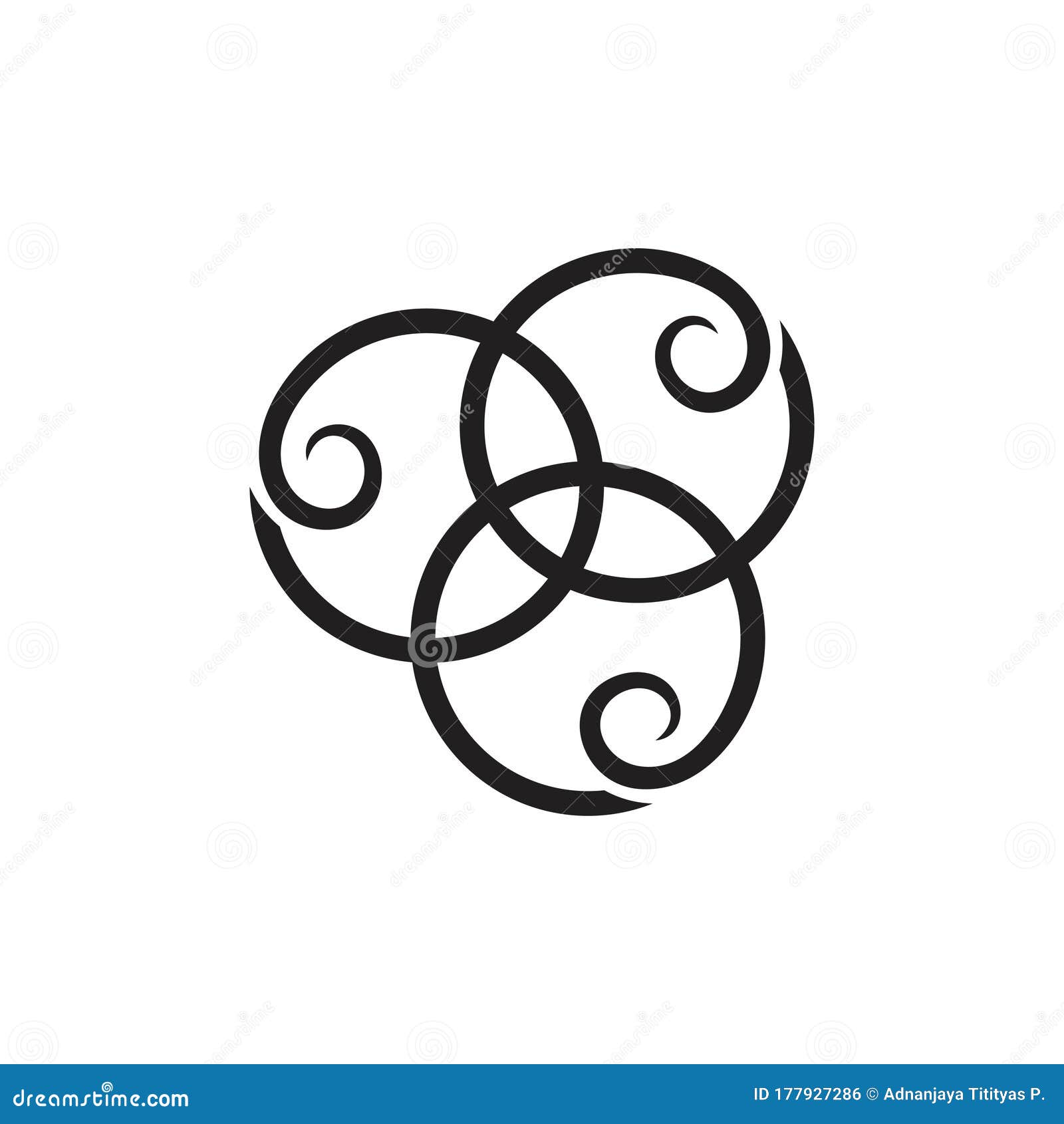 Linked Circle Curly Logo Vector Stock Vector - Illustration of isolated ...
