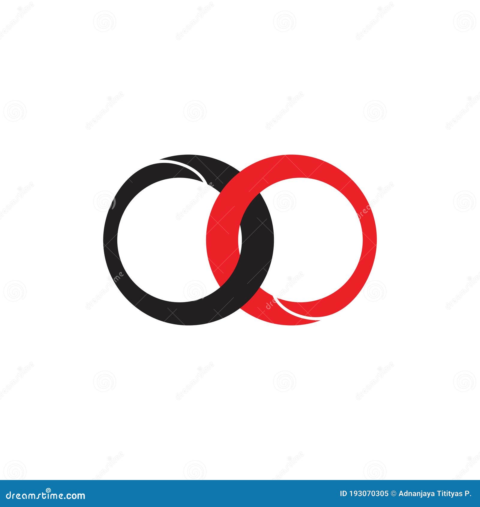 Linked Circle Curves Object Simple Logo Vector Stock Vector ...
