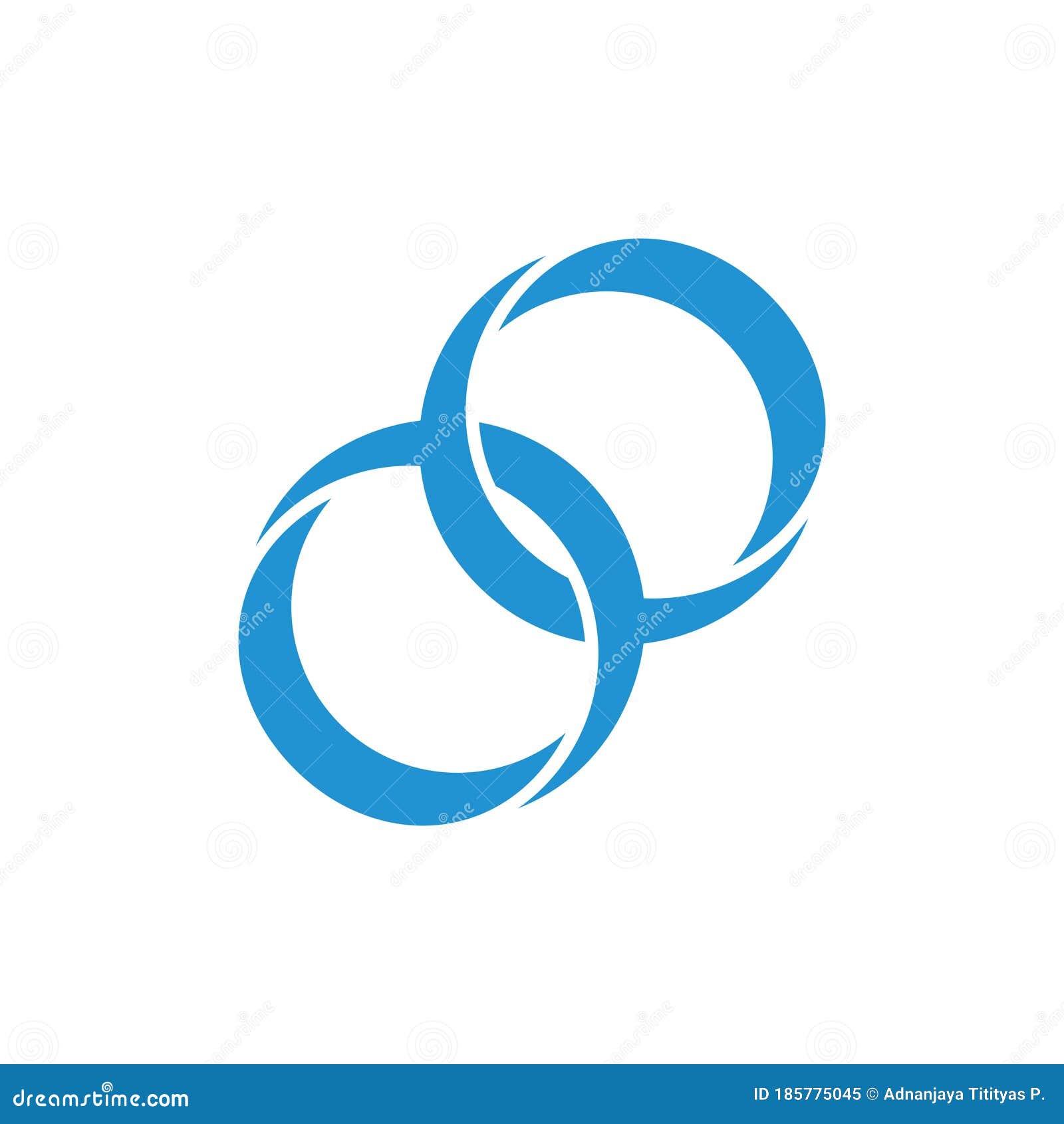 Linked Circle 3d Ring Flat Symbol Logo Vector Stock Vector ...