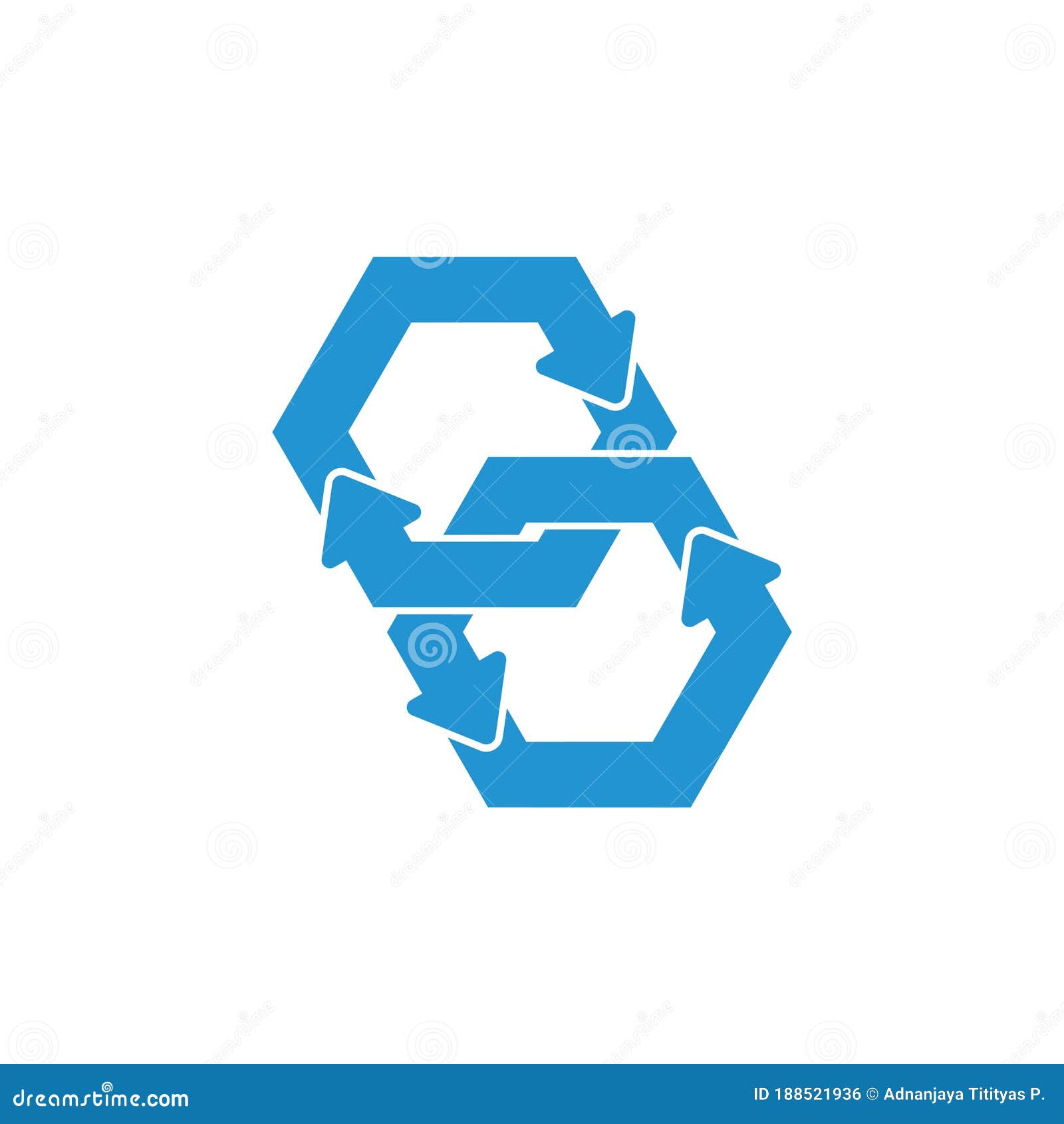 Linked Circle Hexagonal Arrows Process Symbol Vector Stock Vector ...