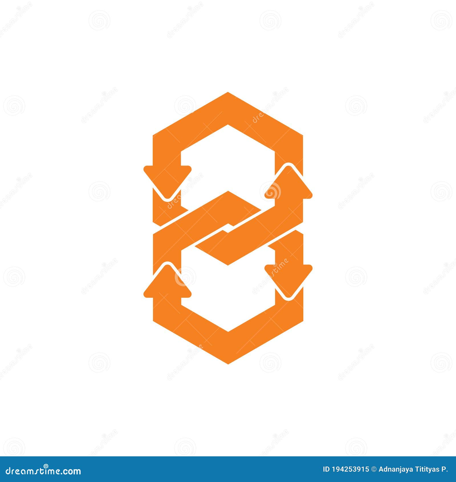 Linked Circle Hexagonal Arrows Process Symbol Vector Stock Vector ...