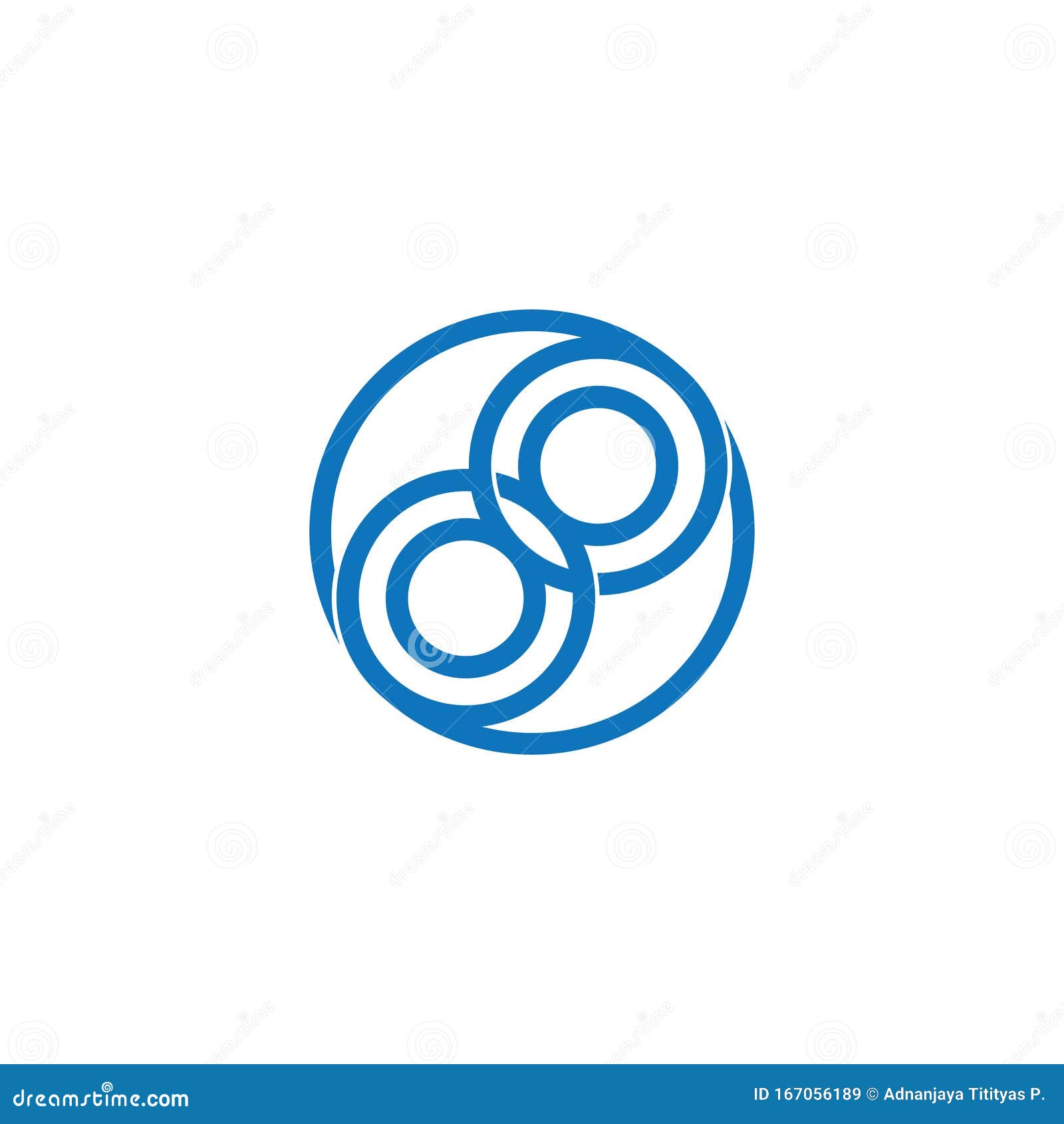 Linked Circles Logo Cartoon Vector | CartoonDealer.com #43080619