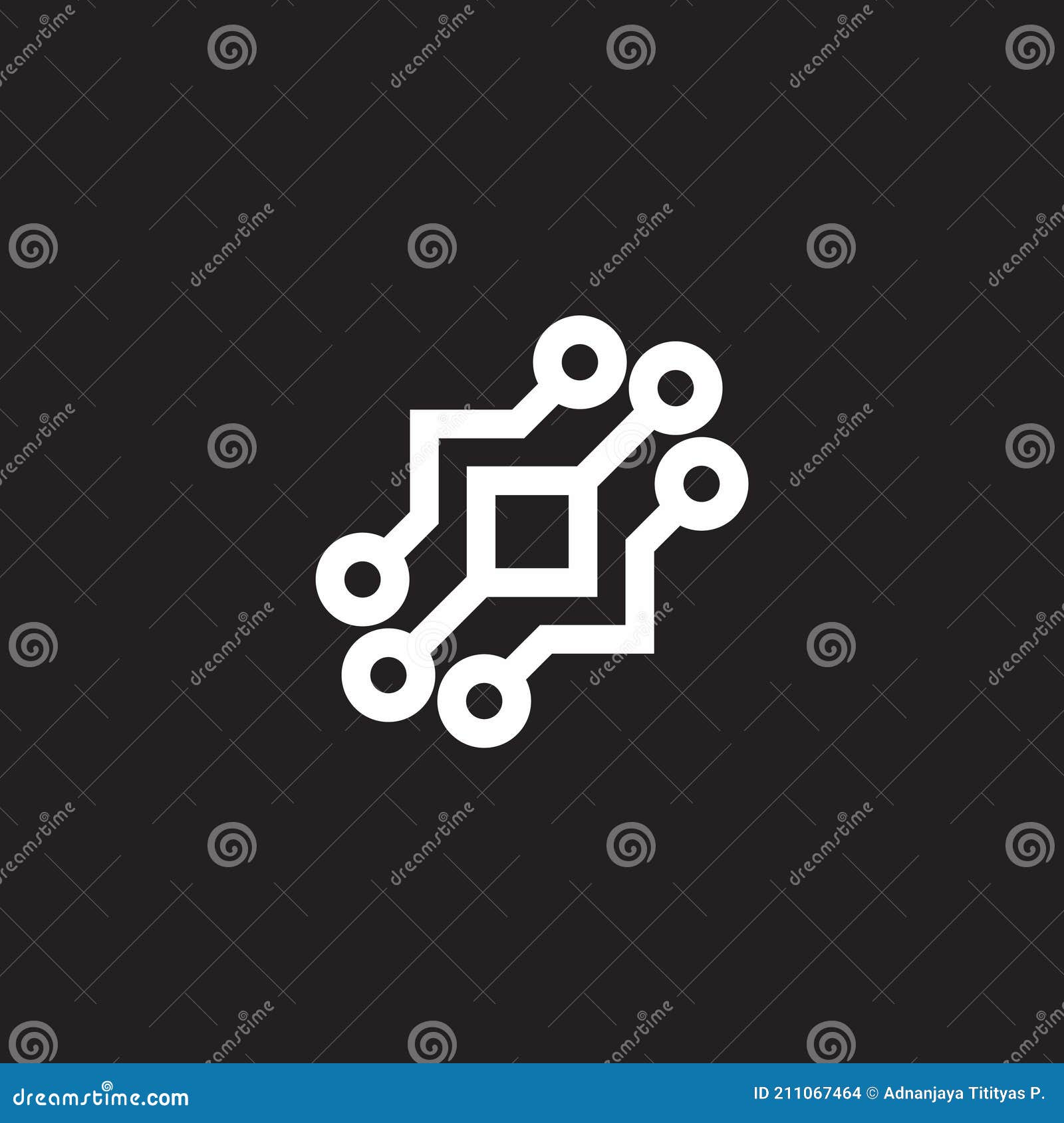 Linked Dots Line Simple Geometric Line Logo Vector Stock Vector ...