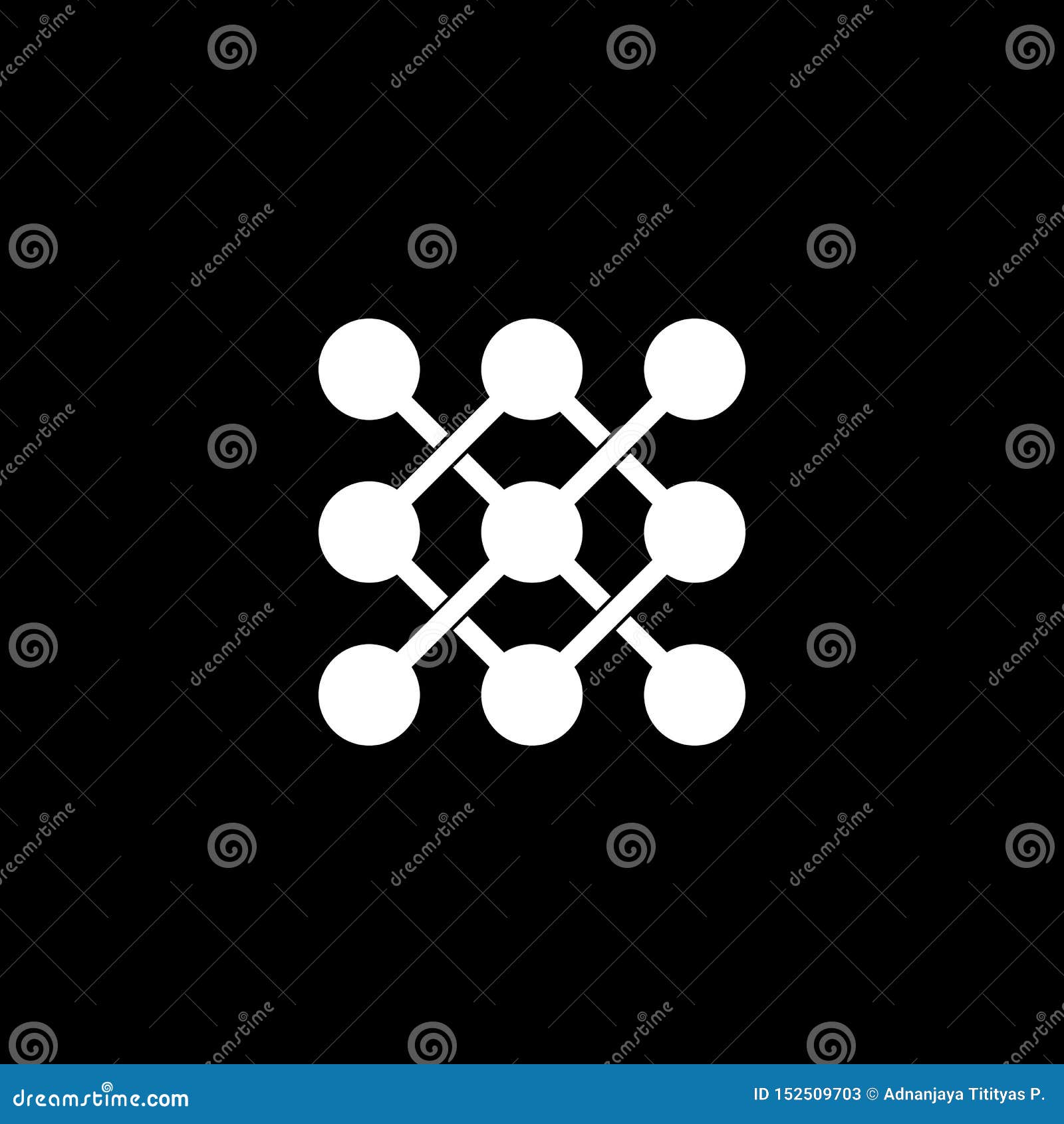 Linked Dots Network Overlapping Logo Vector Stock Vector - Illustration ...