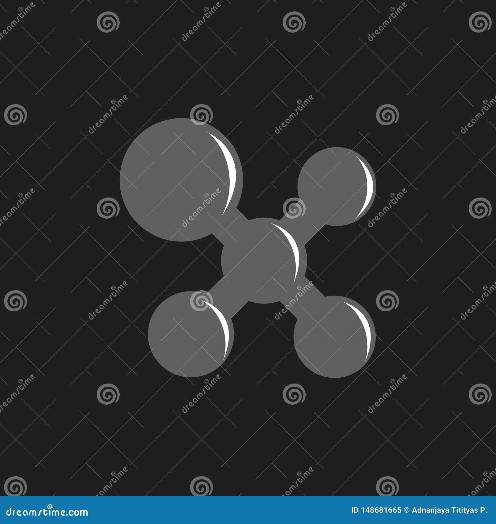 Linked Dots Shine Atom Logo Vector Stock Vector - Illustration of ...