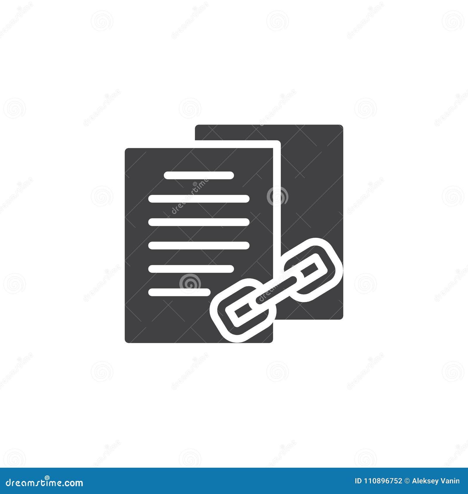 Linked files vector icon stock vector. Illustration of lock - 110896752