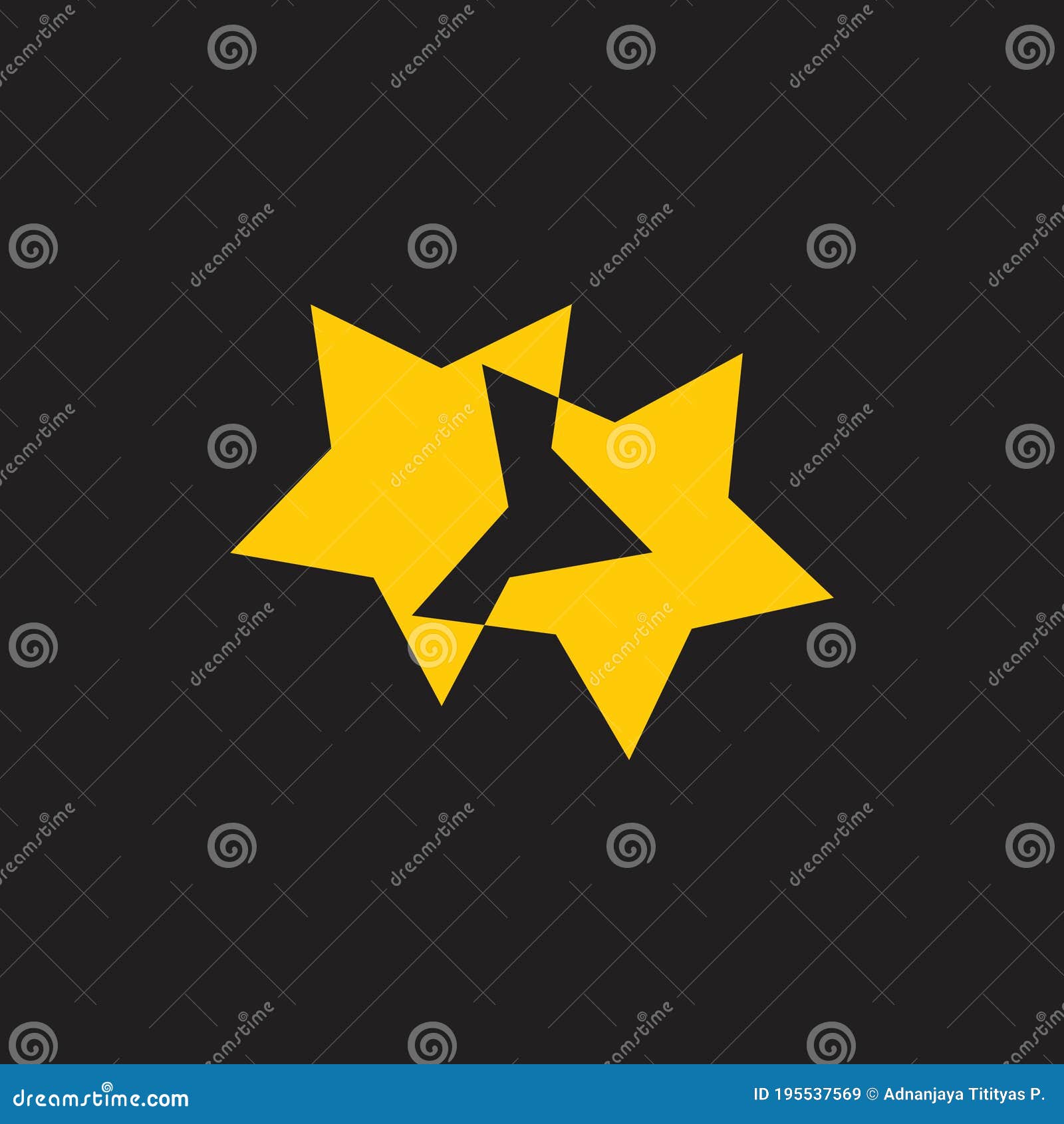 Linked Geometric Two Star Symbol Logo Vector Stock Vector ...