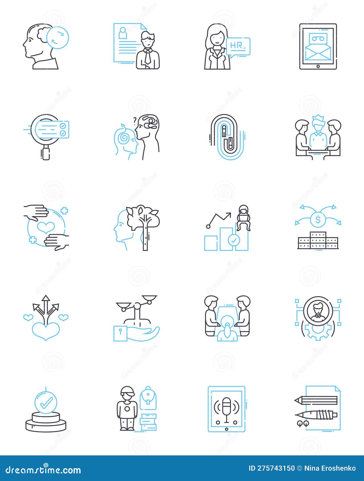 Linked Groups Linear Icons Set. Nerking, Collaboration, Professionalism ...