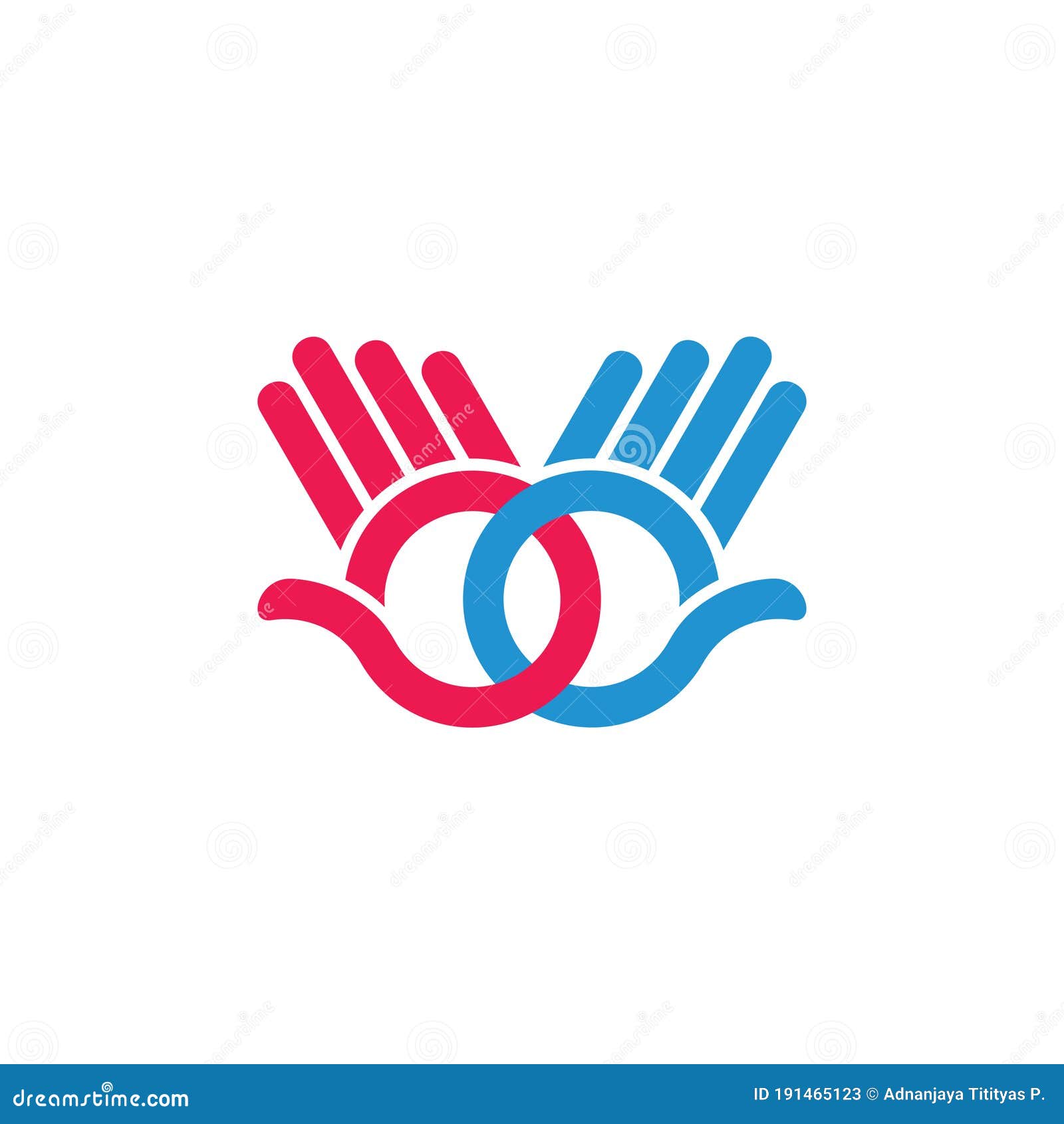 Linked Hand Palm Hi Colorful Symbol Decoration Vector Stock Vector ...