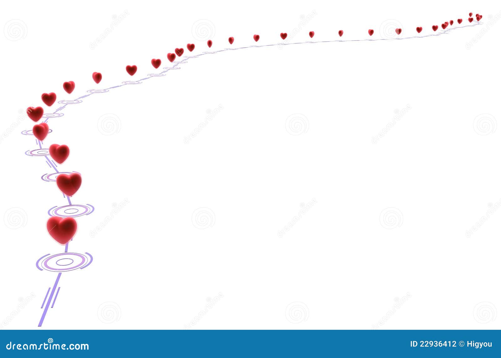Linked Heart Path stock illustration. Illustration of white - 22936412