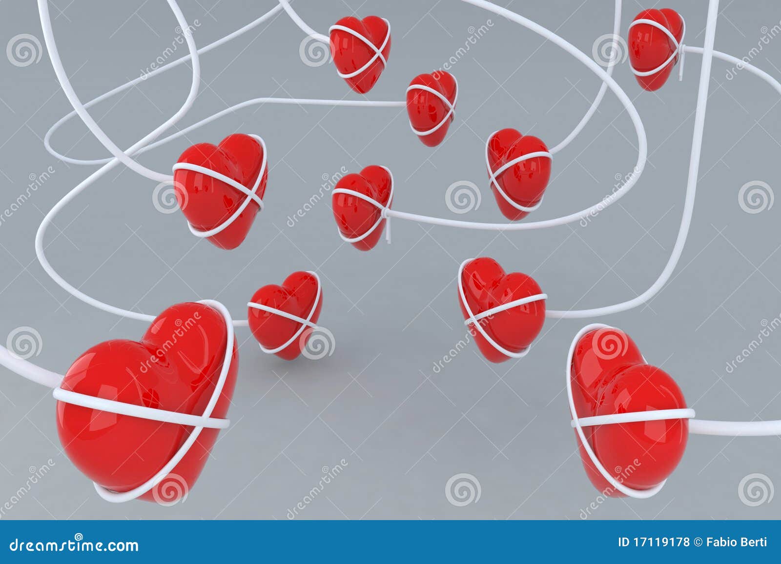 Linked hearts stock illustration. Illustration of chain - 17119178