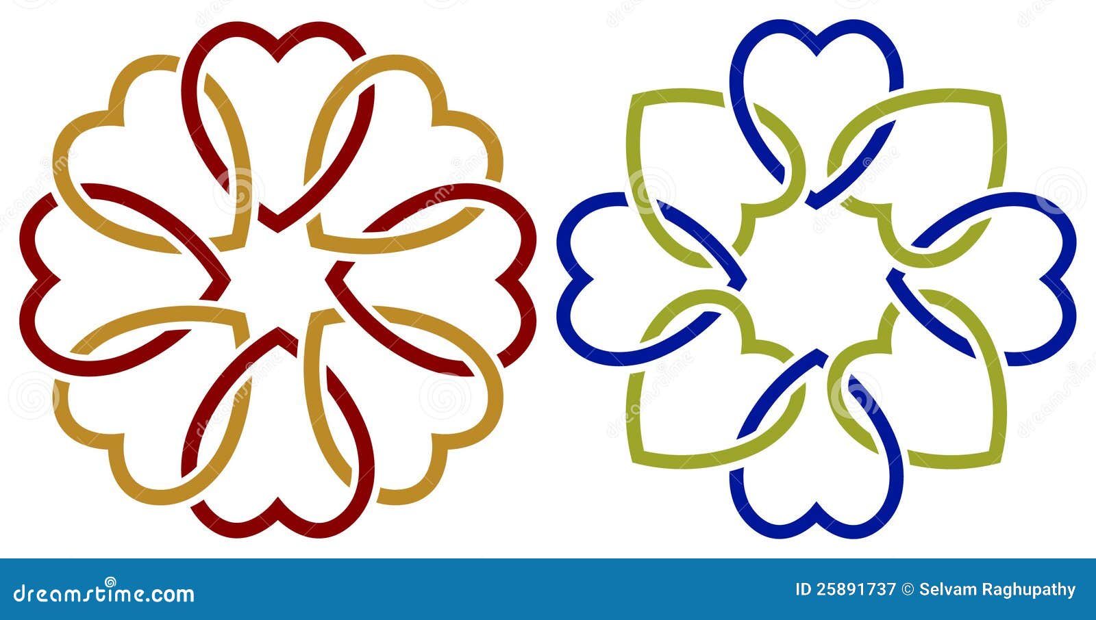 Linked hearts stock vector. Illustration of pair, ceremony - 25891737