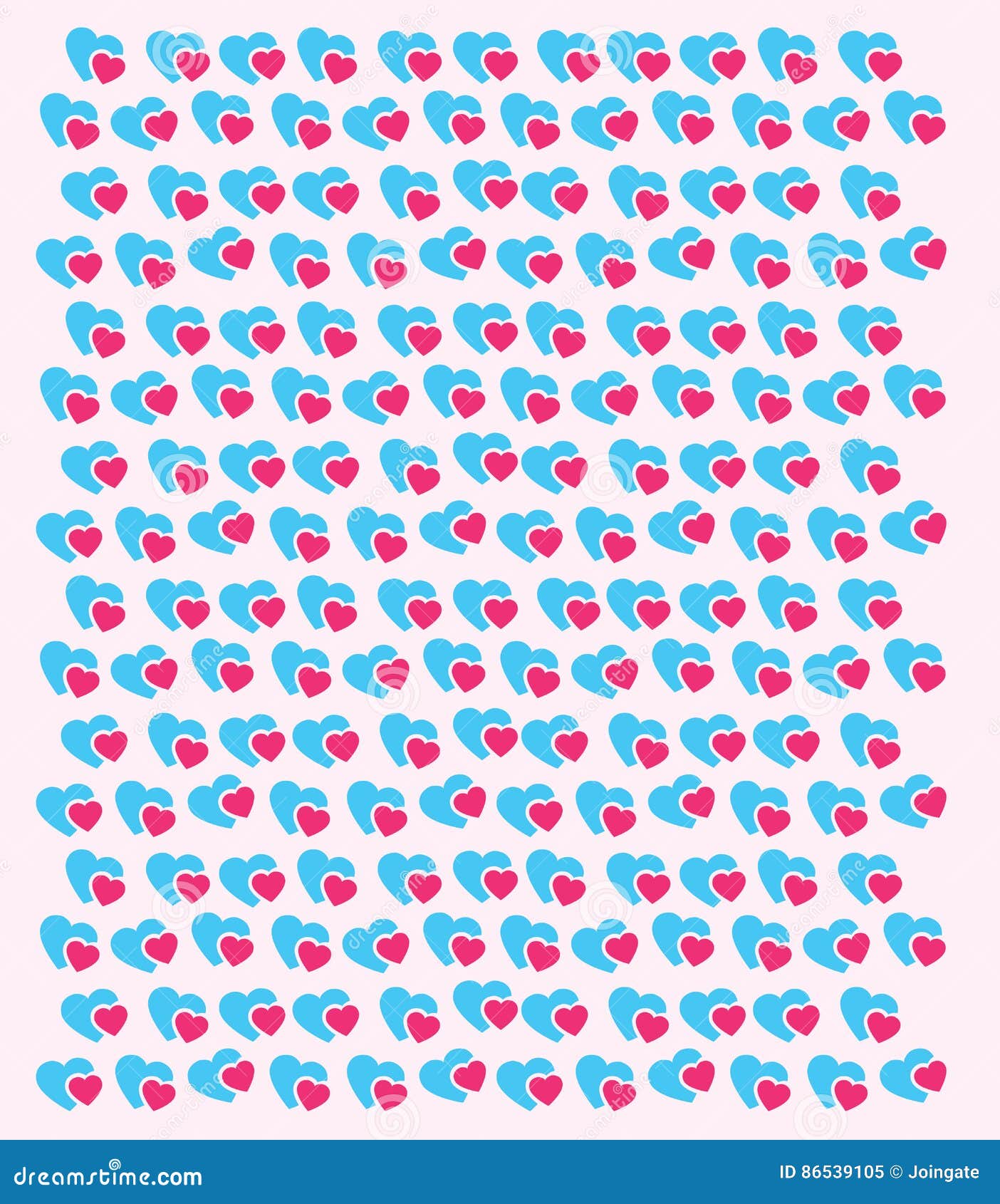 Linked Hearts Background Wallpaper Template Cartoon Vector ...