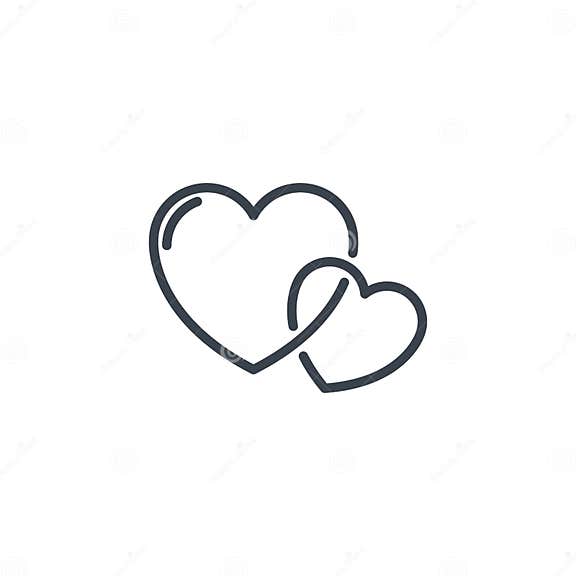 Linked Hearts Icon Line Design Stock Vector - Illustration of line ...