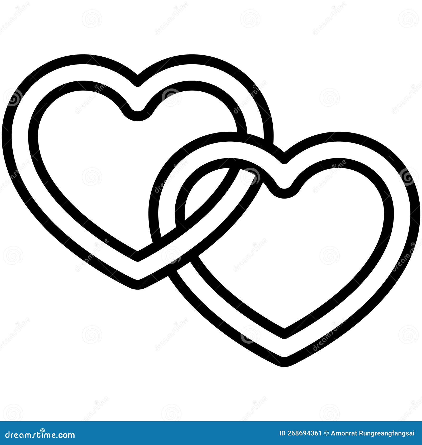 Linked Hearts Icon, Love and Heart Vector Stock Vector - Illustration of vector, valentine ...