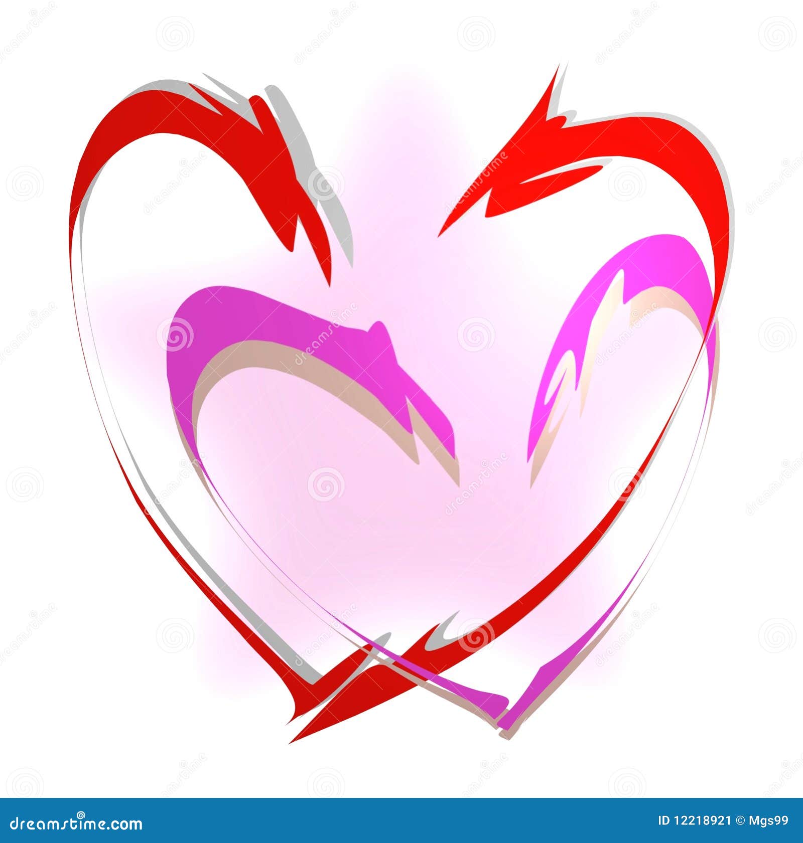 Linked Hearts in Love stock illustration. Illustration of background ...